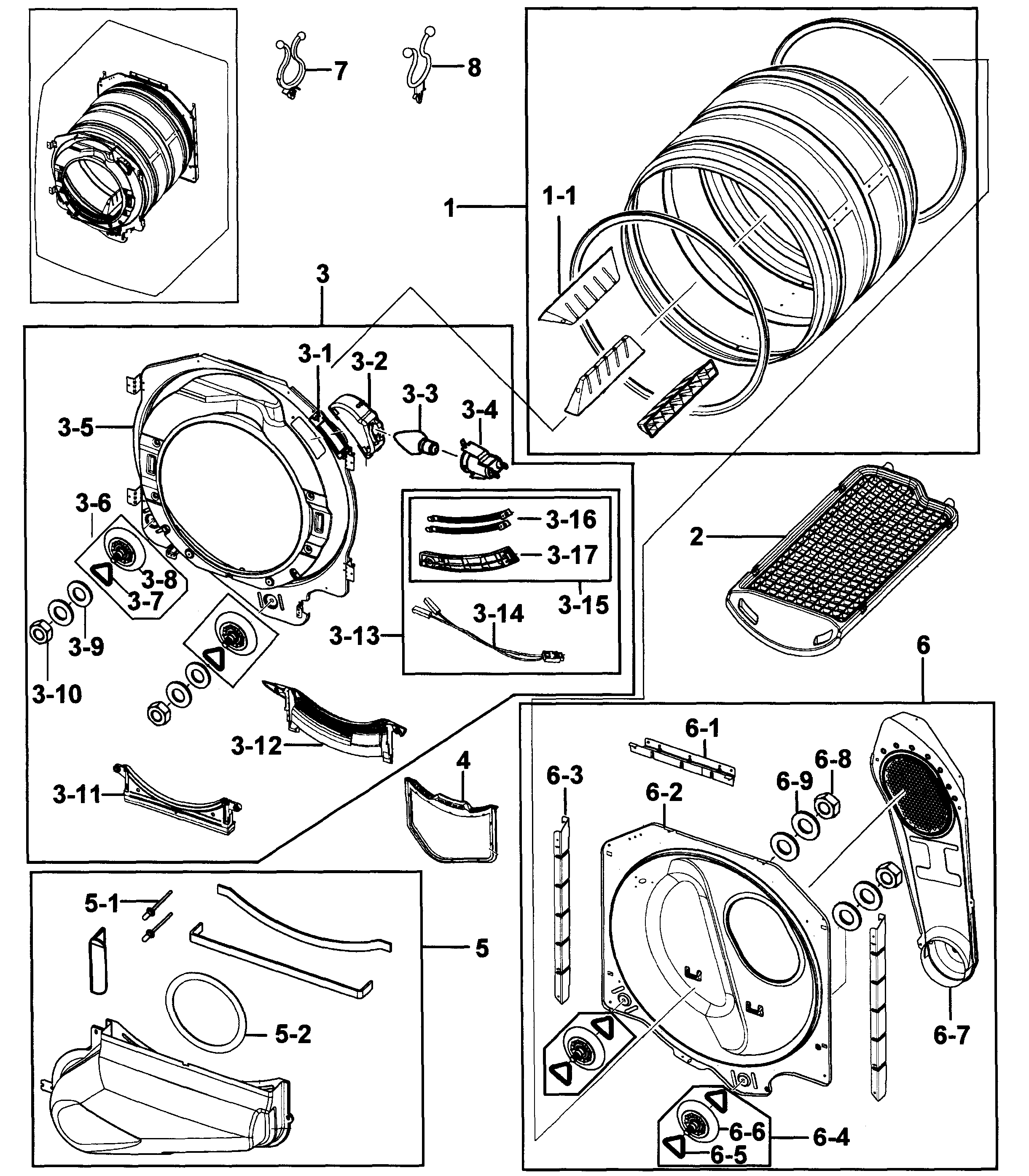 Official Samsung DV219AEW/XAA-00 dryer parts | Sears PartsDirect