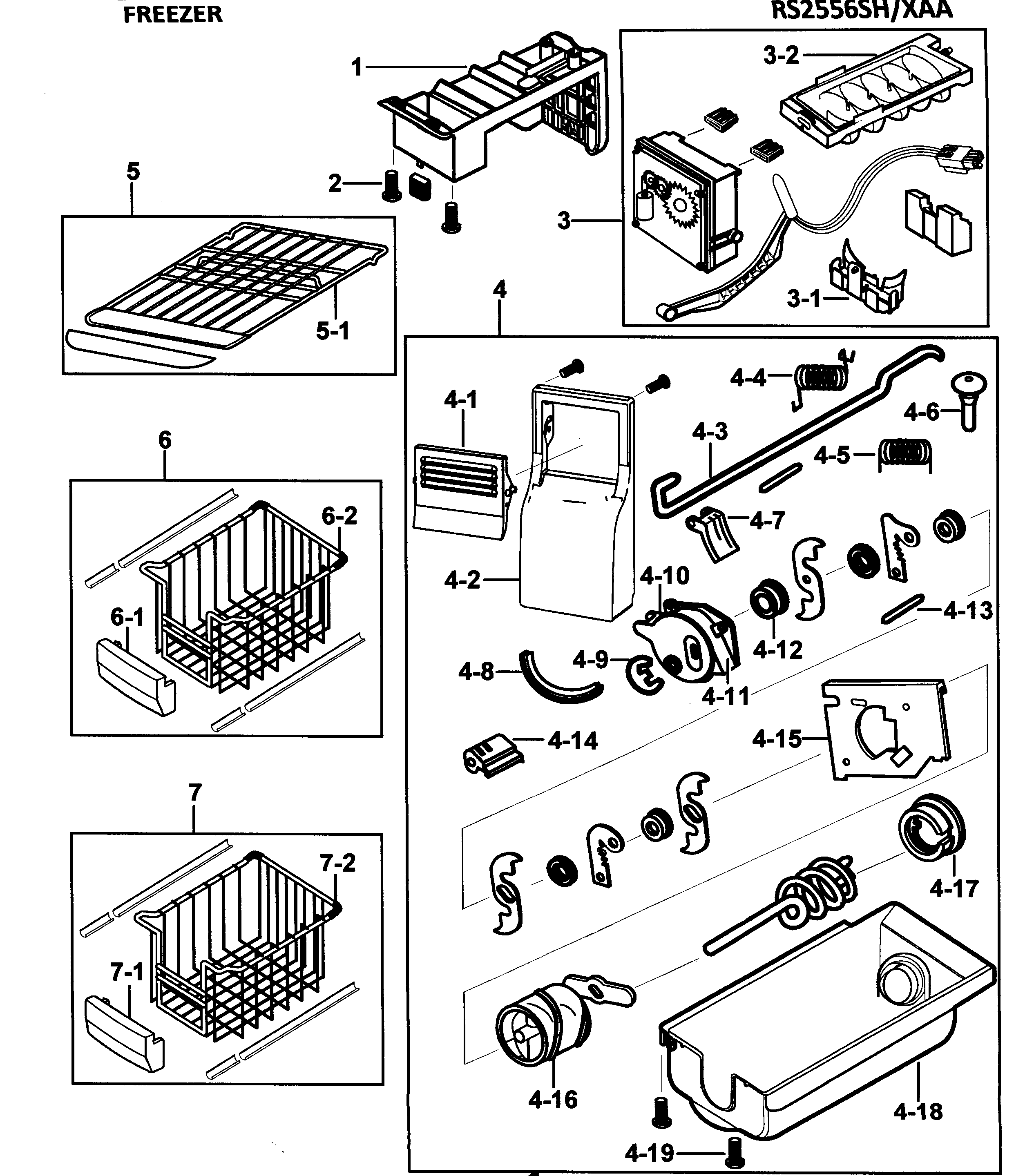 Samsung RS2556SH/XAA-00 side-by-side refrigerator Parts | Diagrams ...