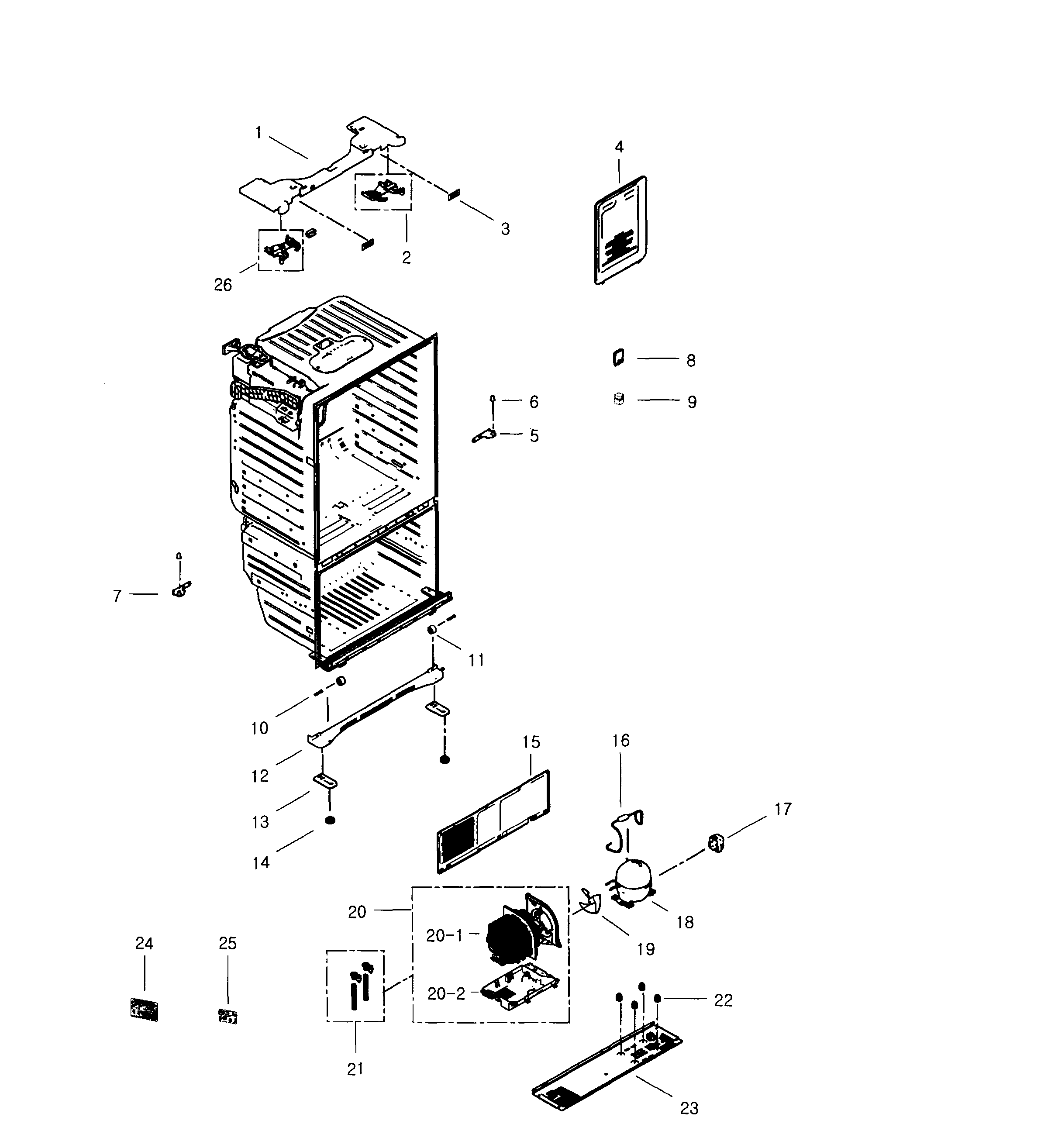 Official Samsung RFG296HDRS/XAA-01 bottom-mount refrigerator parts ...