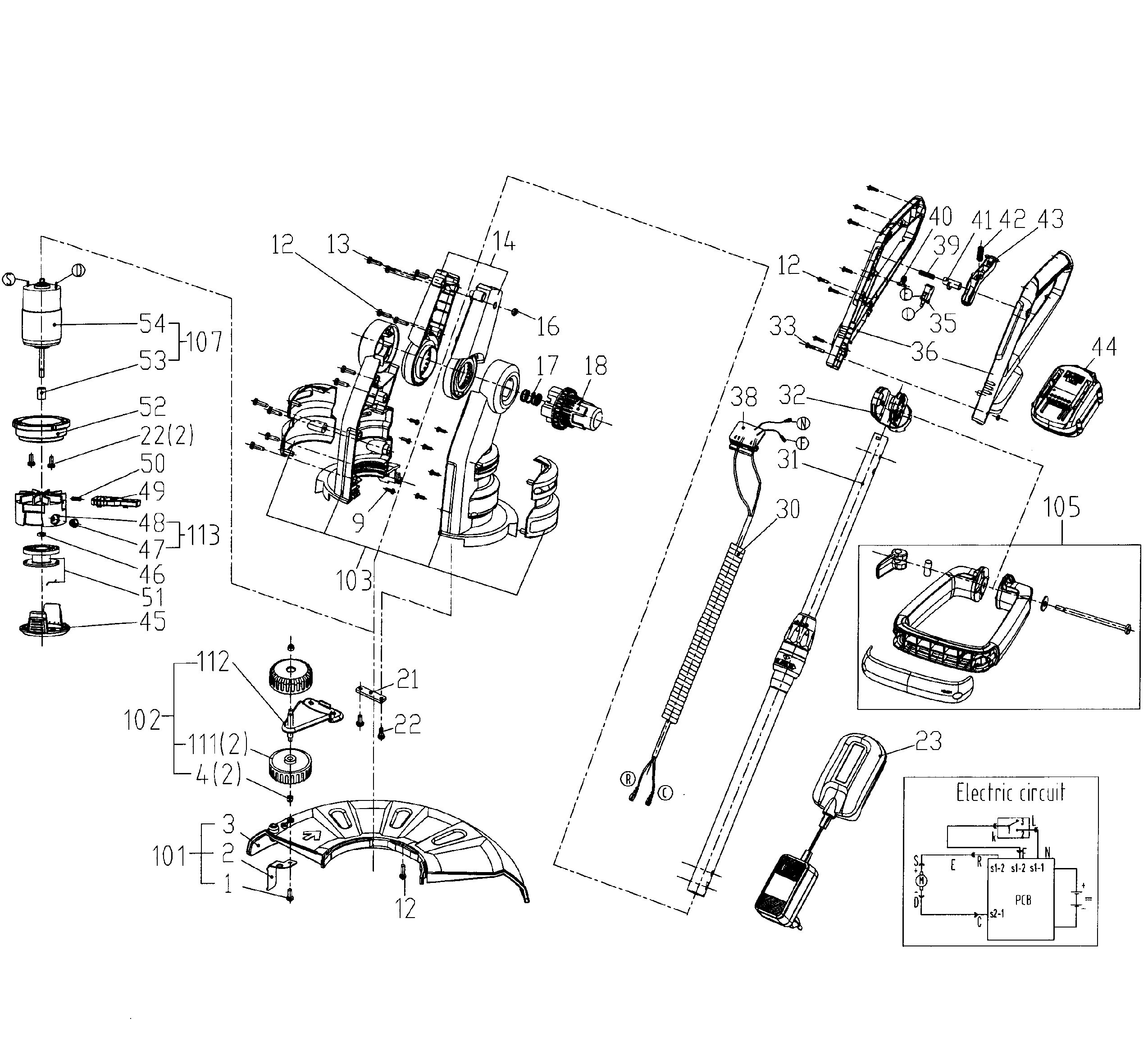 Official Craftsman 172743240 electric line trimmer parts | Sears ...