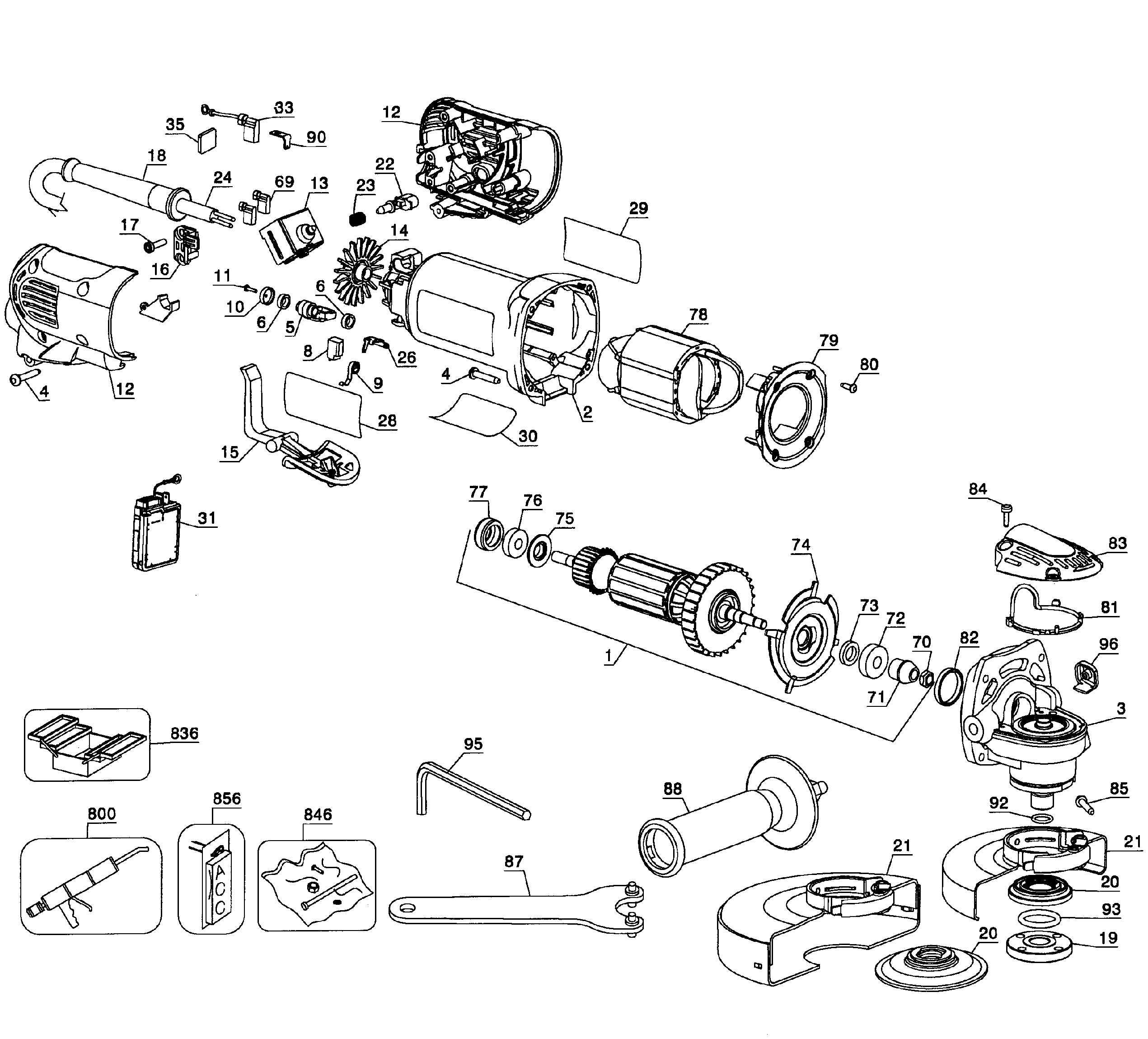 Page - 6 Official DeWalt D28144N TYPE 1 angle grinder parts | Sears PartsDirect