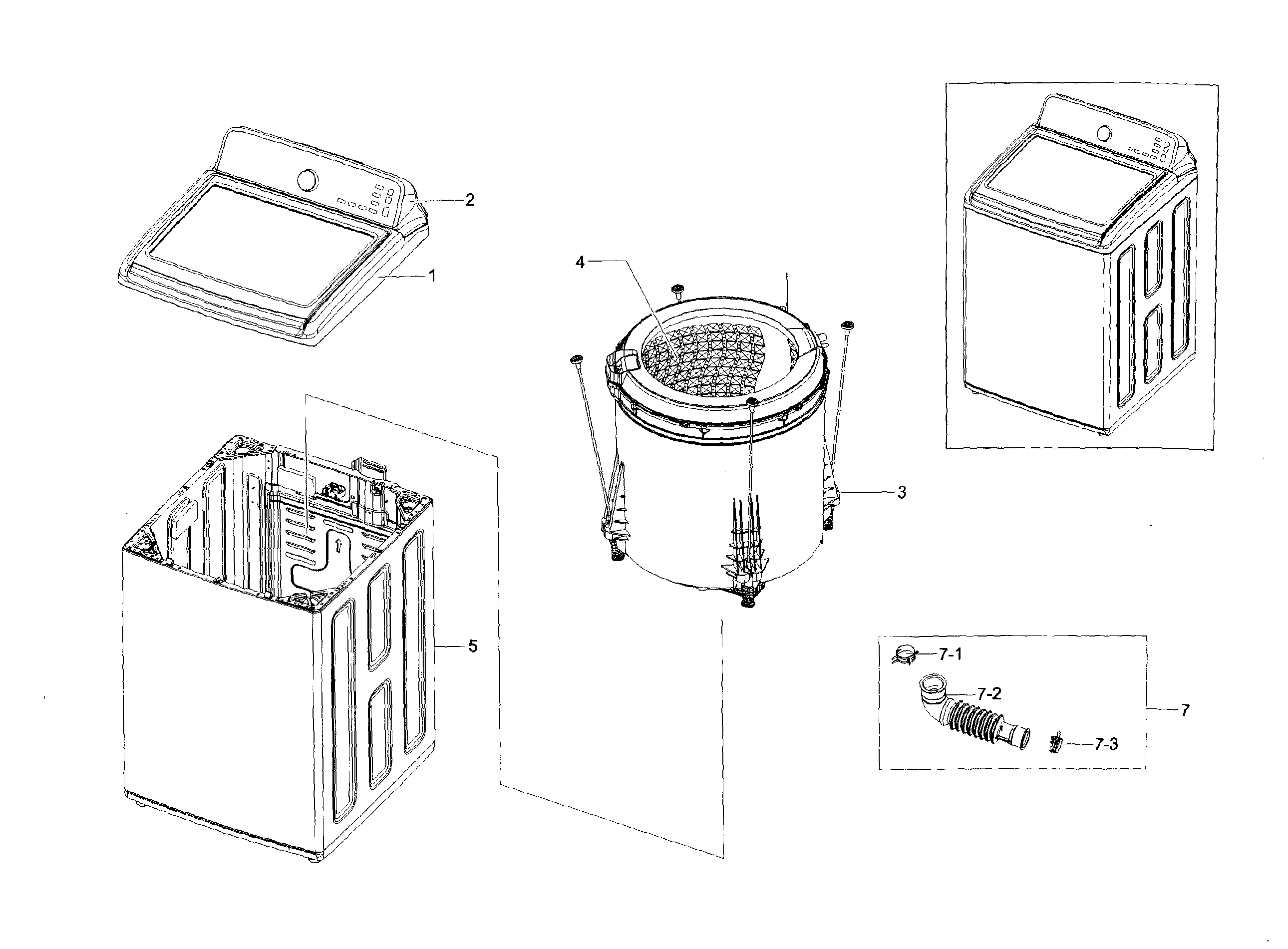 Official Samsung WA48H7400AW/A2-00 washer parts | Sears PartsDirect