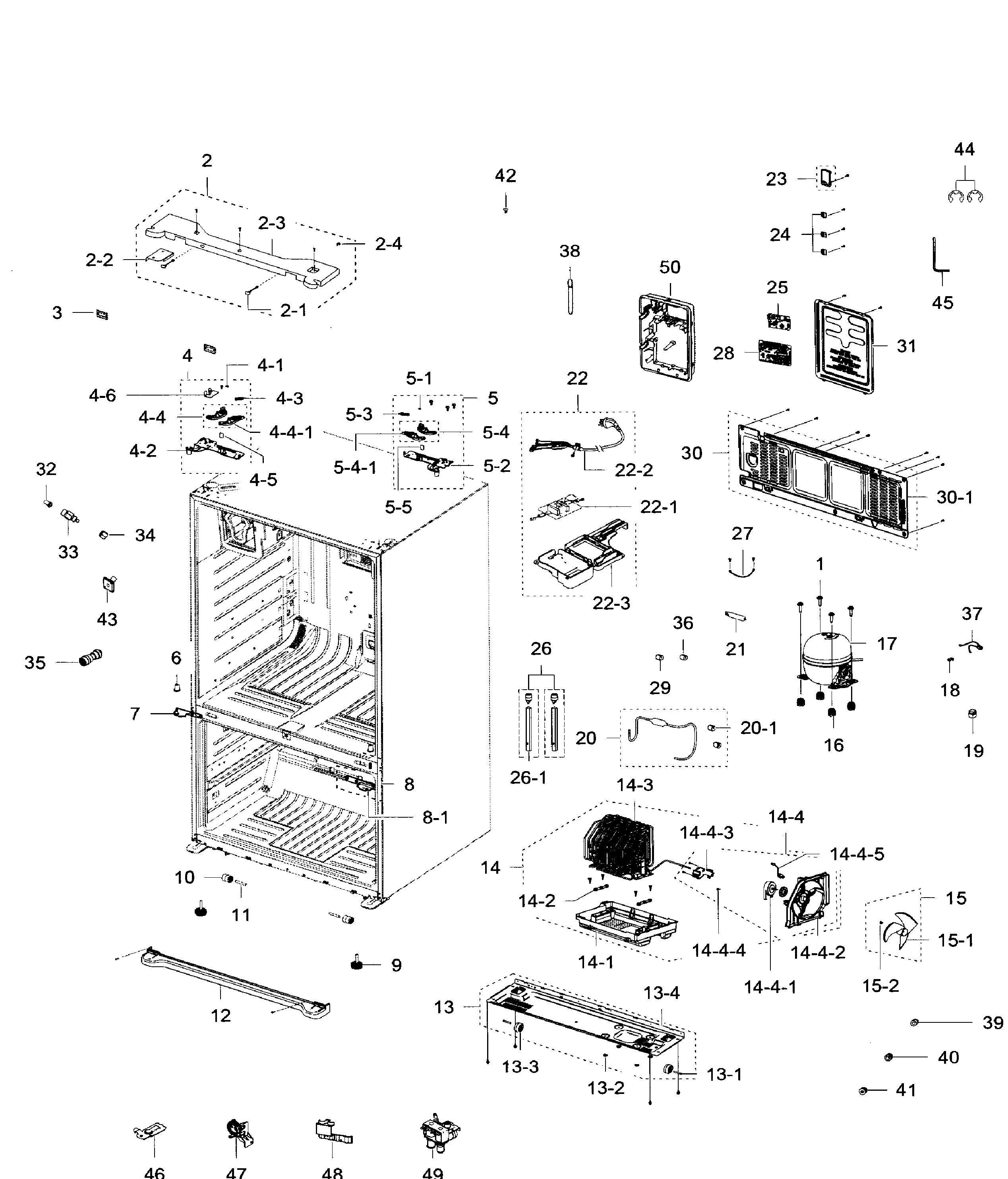 Official Samsung RFG299AARS/XAA-00 bottom-mount refrigerator parts ...