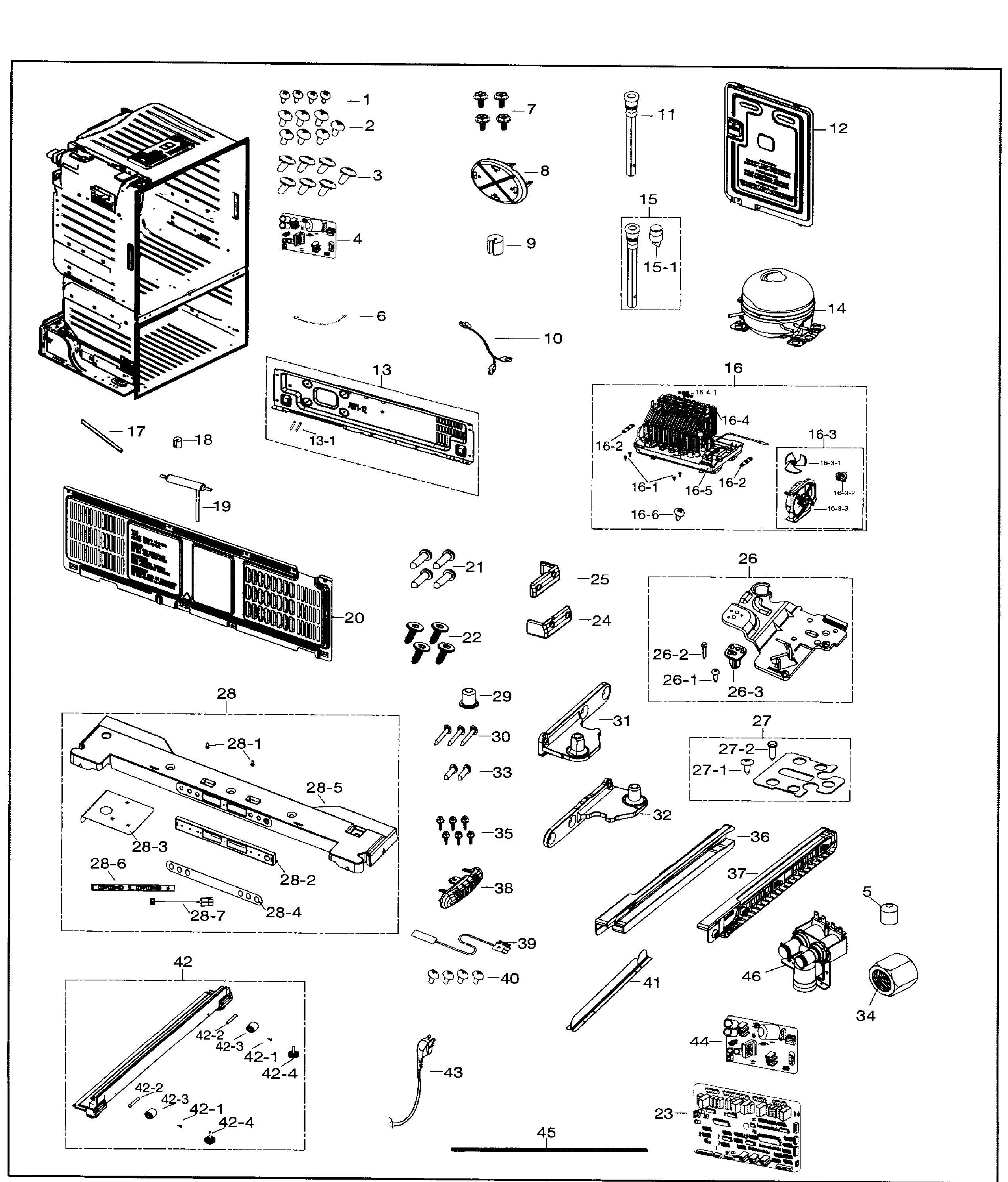 Official Samsung RF26HFENDWW/AA-00 bottom-mount refrigerator parts ...