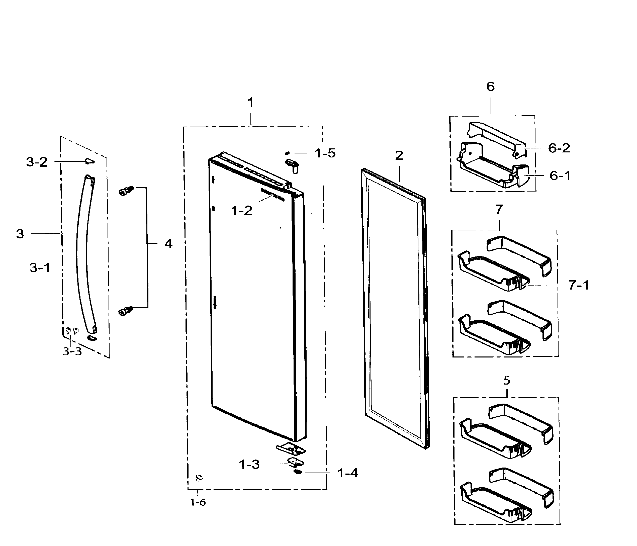 Official Samsung RS265TDRS/XAA-01 side-by-side refrigerator parts ...
