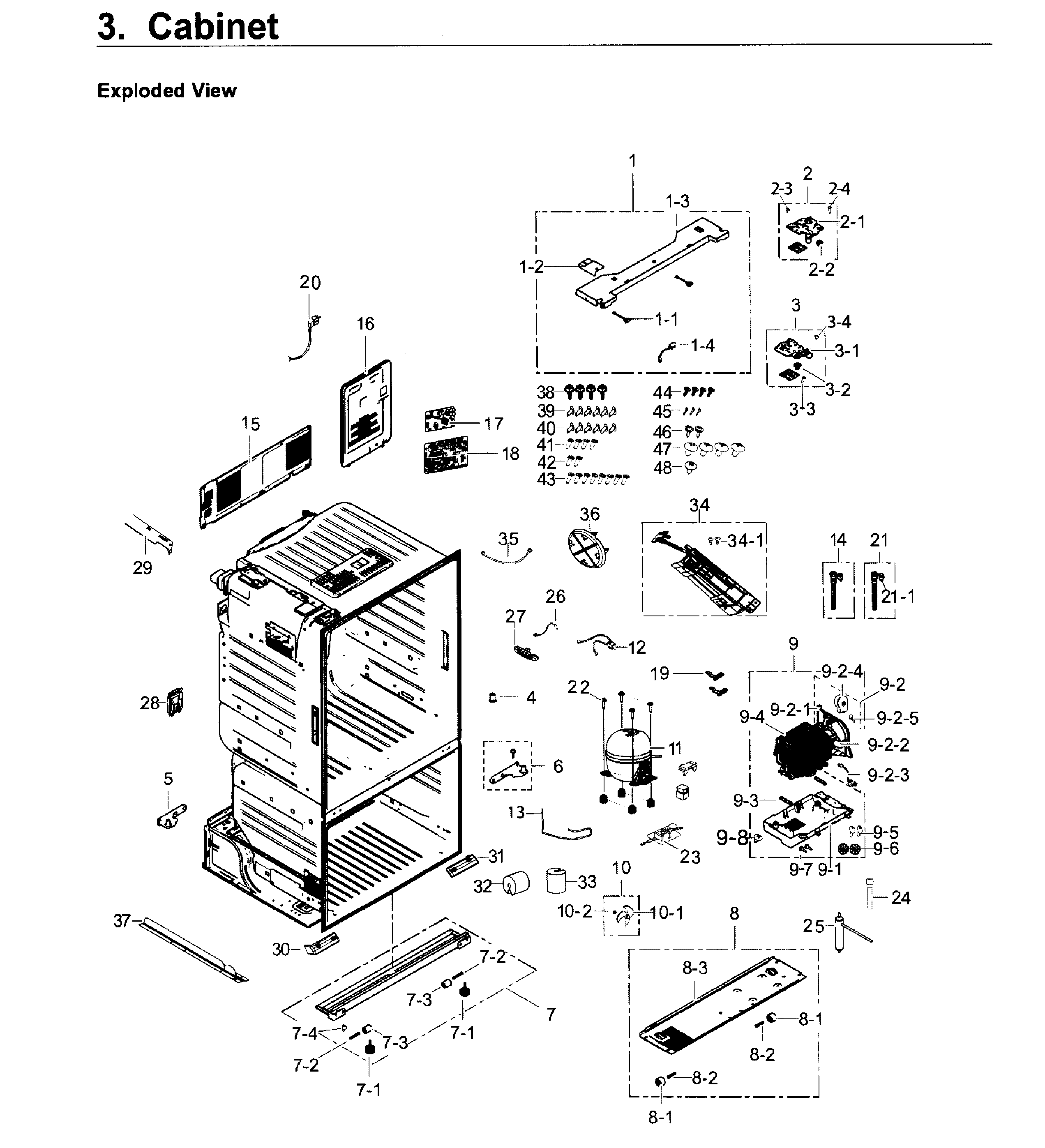 Official Samsung RF263BEAEWW/AA-00 bottom-mount refrigerator parts ...