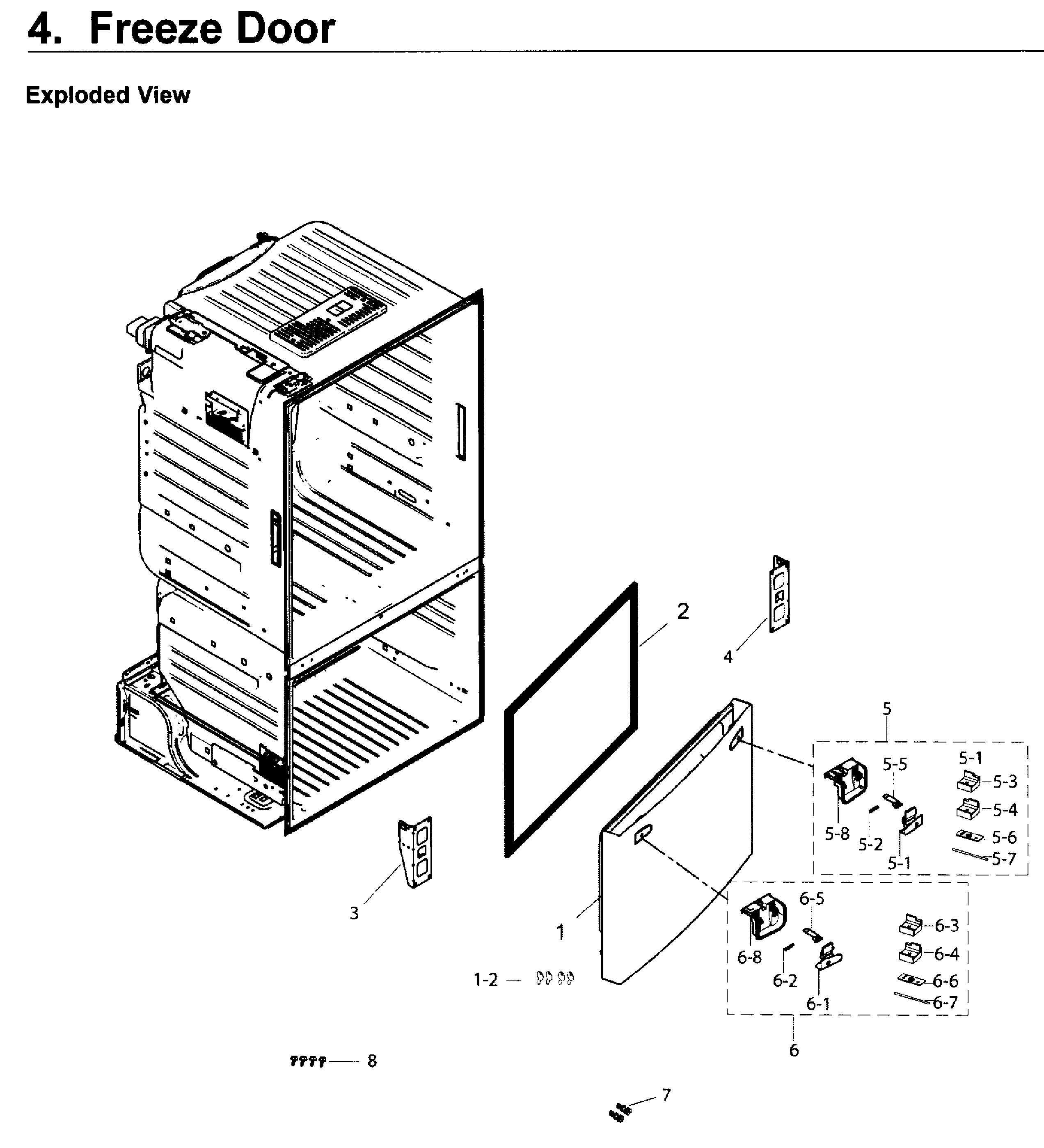 Official Samsung RF26J7500SR/AA-03 bottom-mount refrigerator parts ...