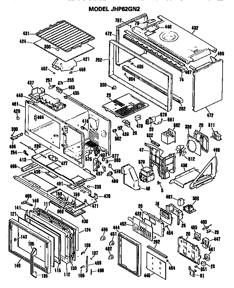 Page - 27 Official GE JHP62GN2 range/microwave combo parts | Sears ...