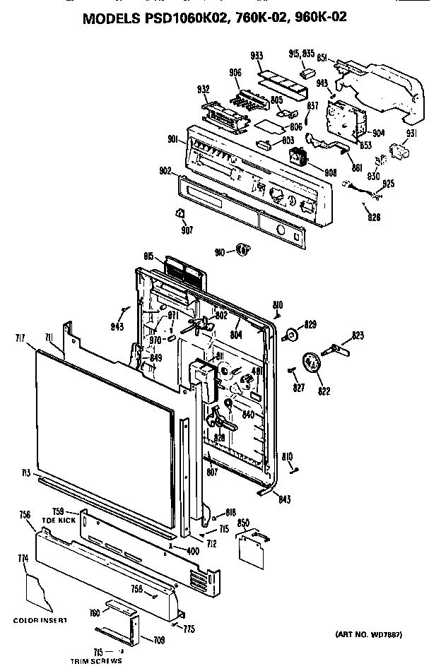 Official GE PSD760K-02 dishwasher parts | Sears PartsDirect