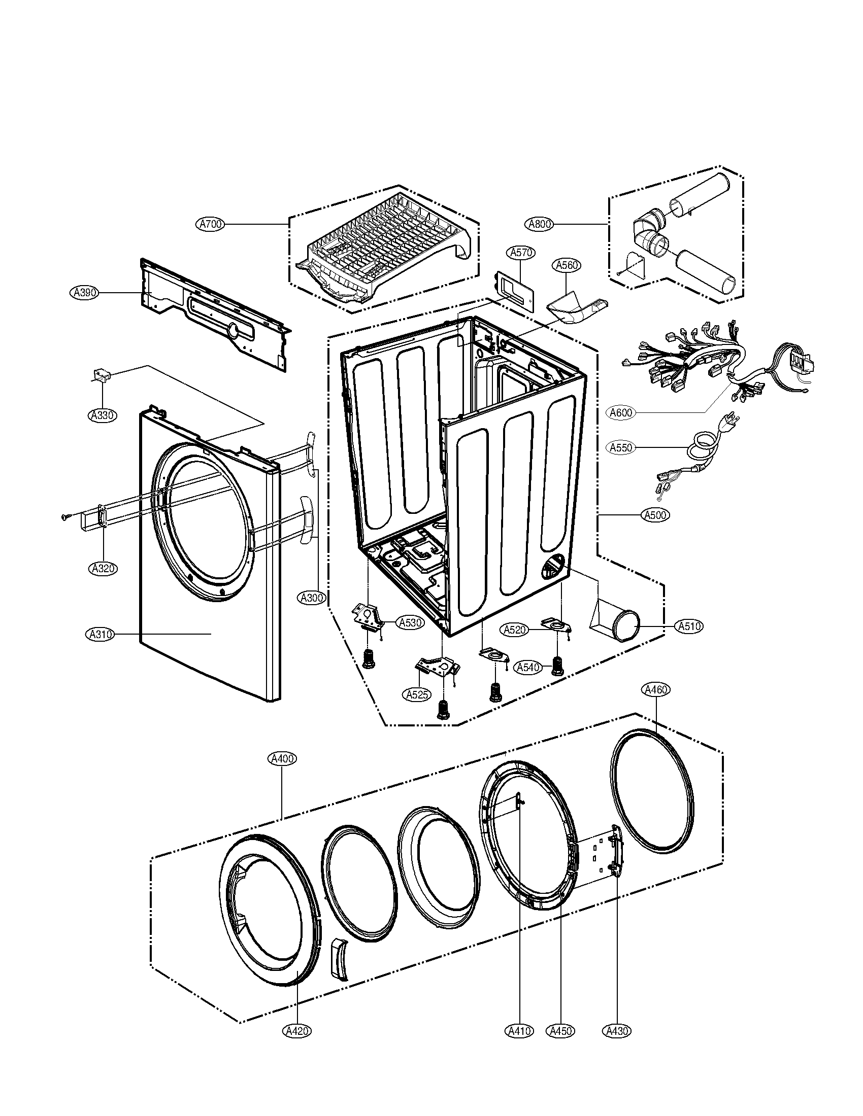 Official LG DLE2514W dryer parts | Sears PartsDirect