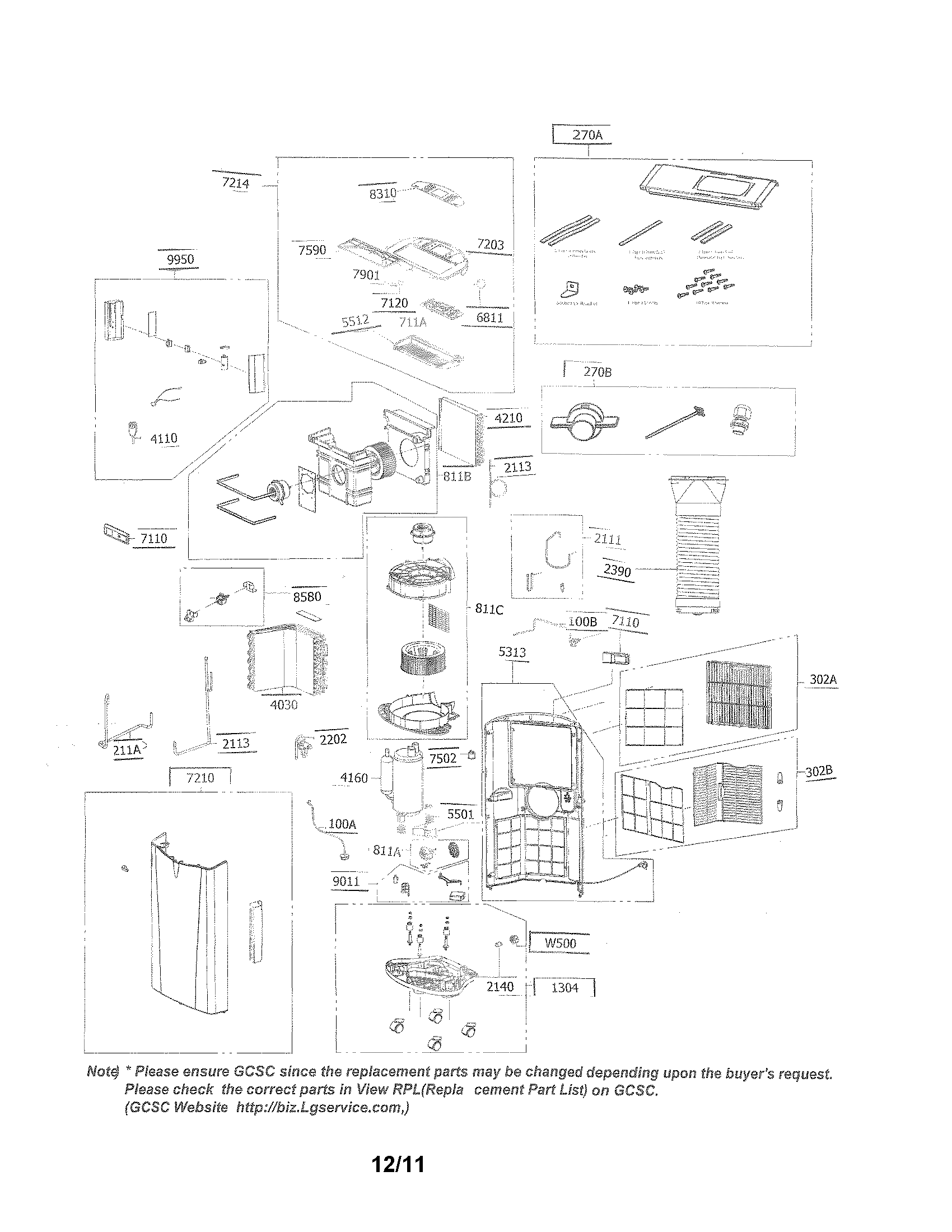 Page - 4 Official LG LP1411SHR room air conditioner parts | Sears ...