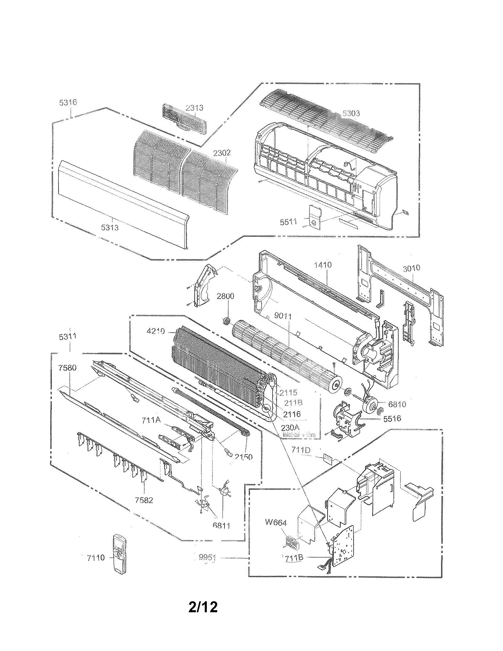 Page - 2 Official LG LSN120HE room air conditioner parts | Sears ...
