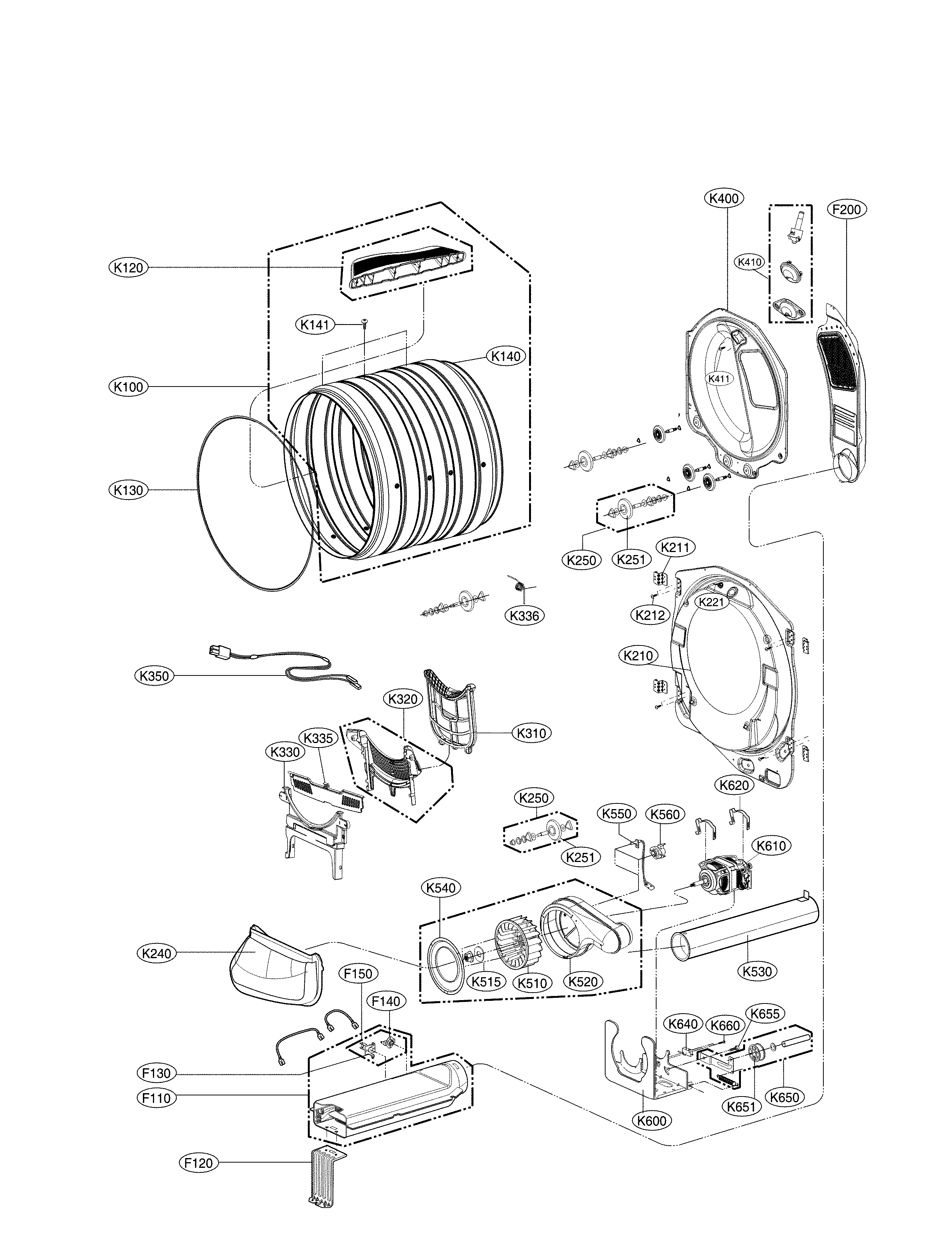 Official LG DLEX8100W dryer parts | Sears PartsDirect