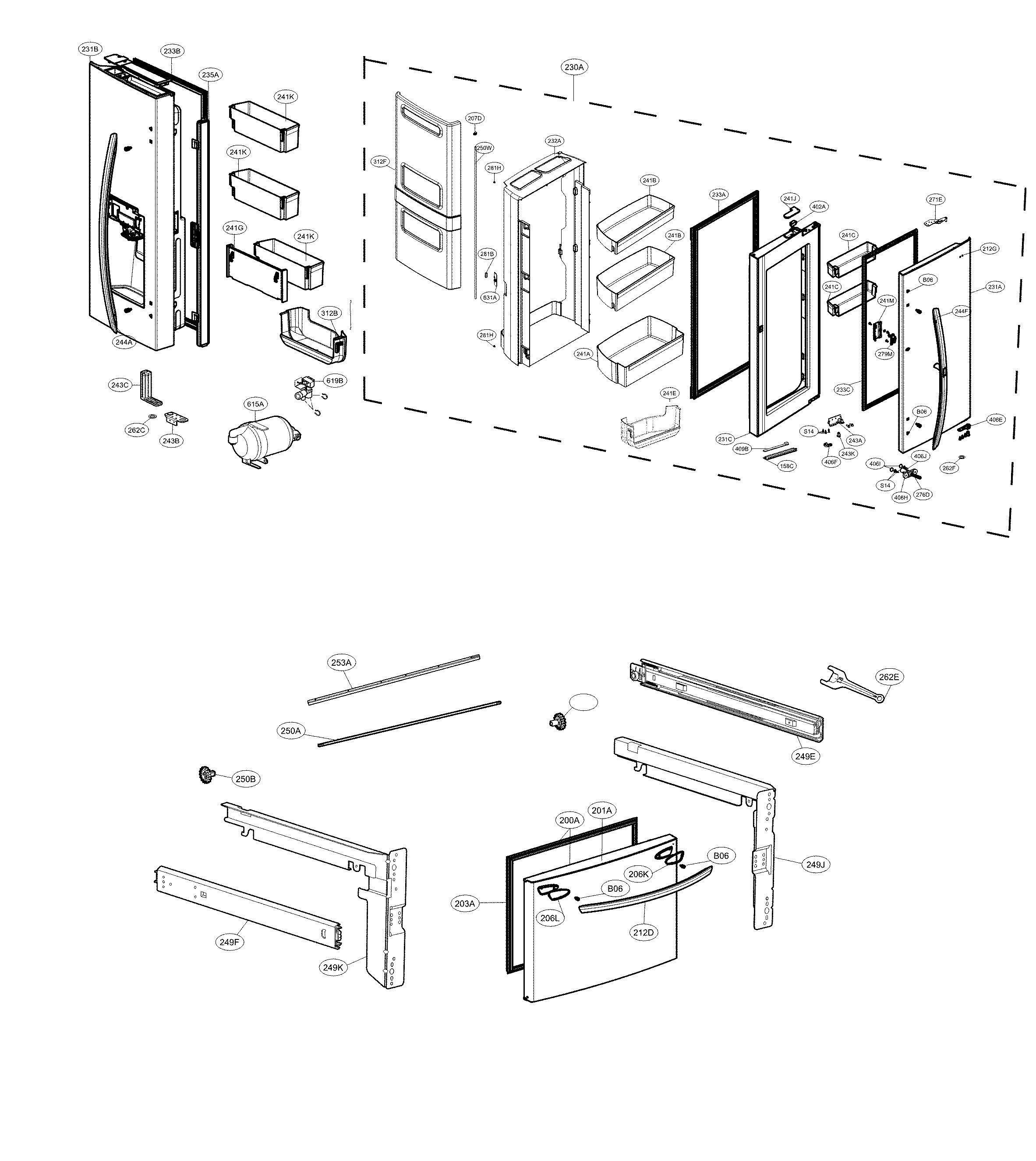 Official LG LFXS28566M/00 bottom-mount refrigerator parts | Sears ...