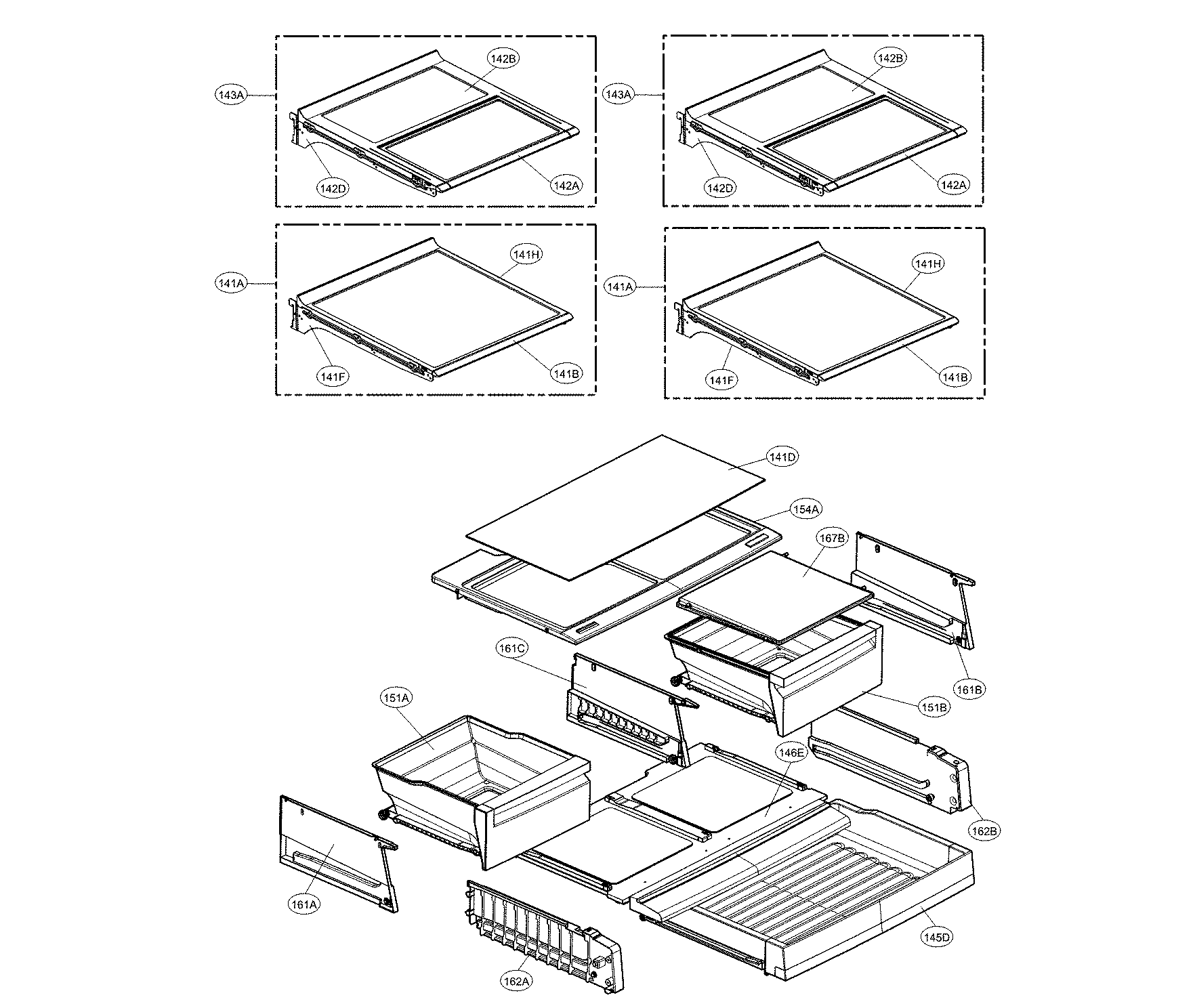 Official Kenmore Elite 79574305810 bottom-mount refrigerator parts ...