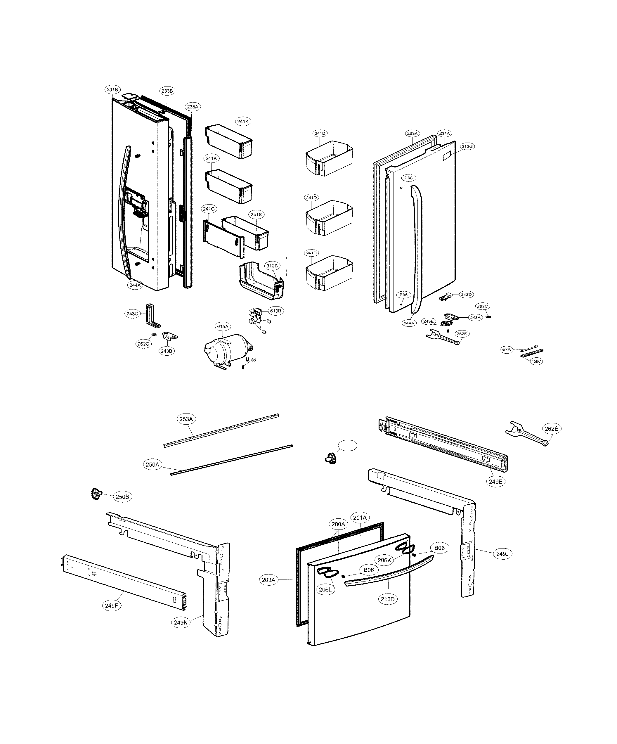 Official LG LFXS28968D/00 bottom-mount refrigerator parts | Sears ...