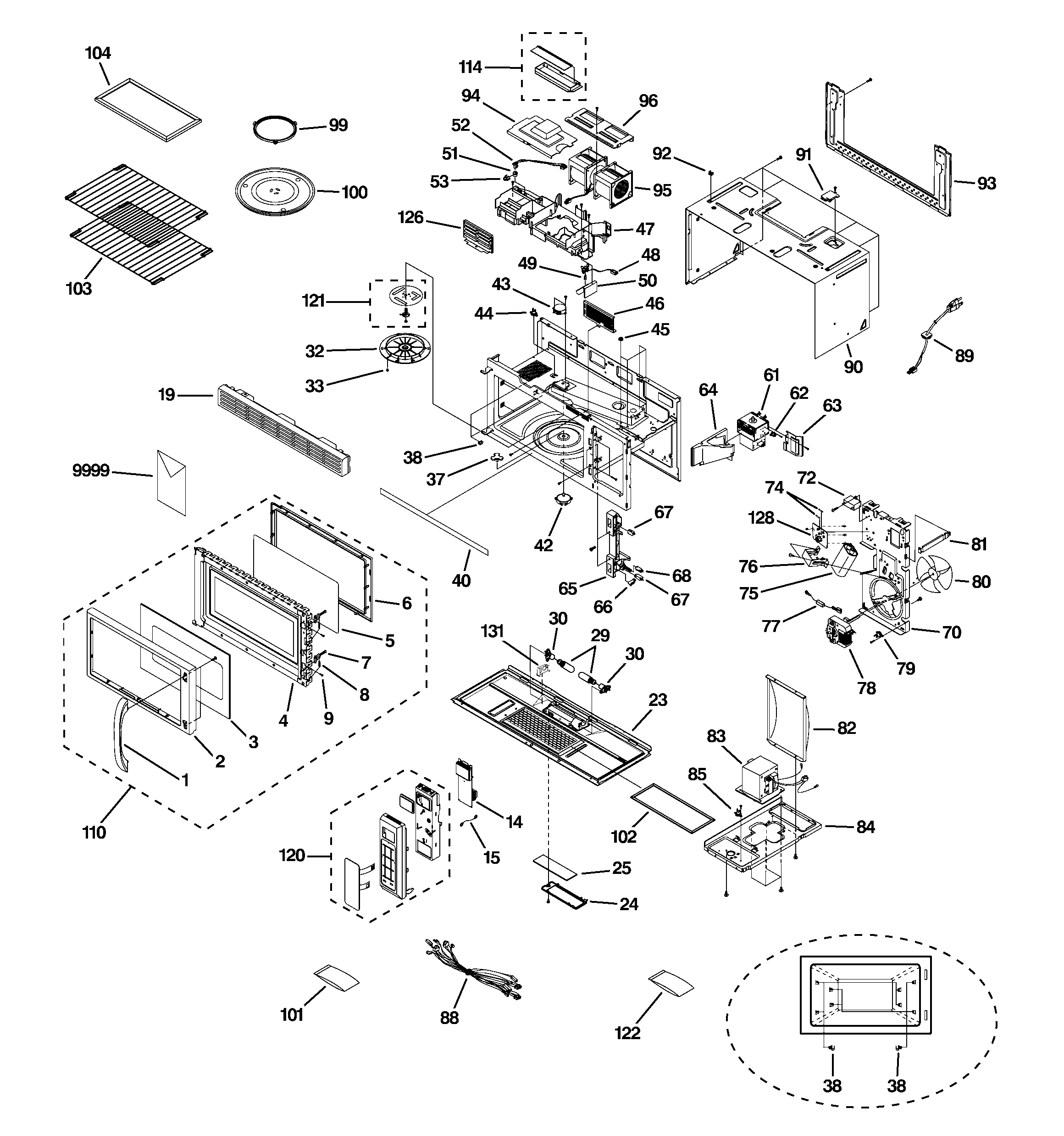 Page - 21 Official GE EMO4000JCC04 microwave/hood combo parts | Sears ...
