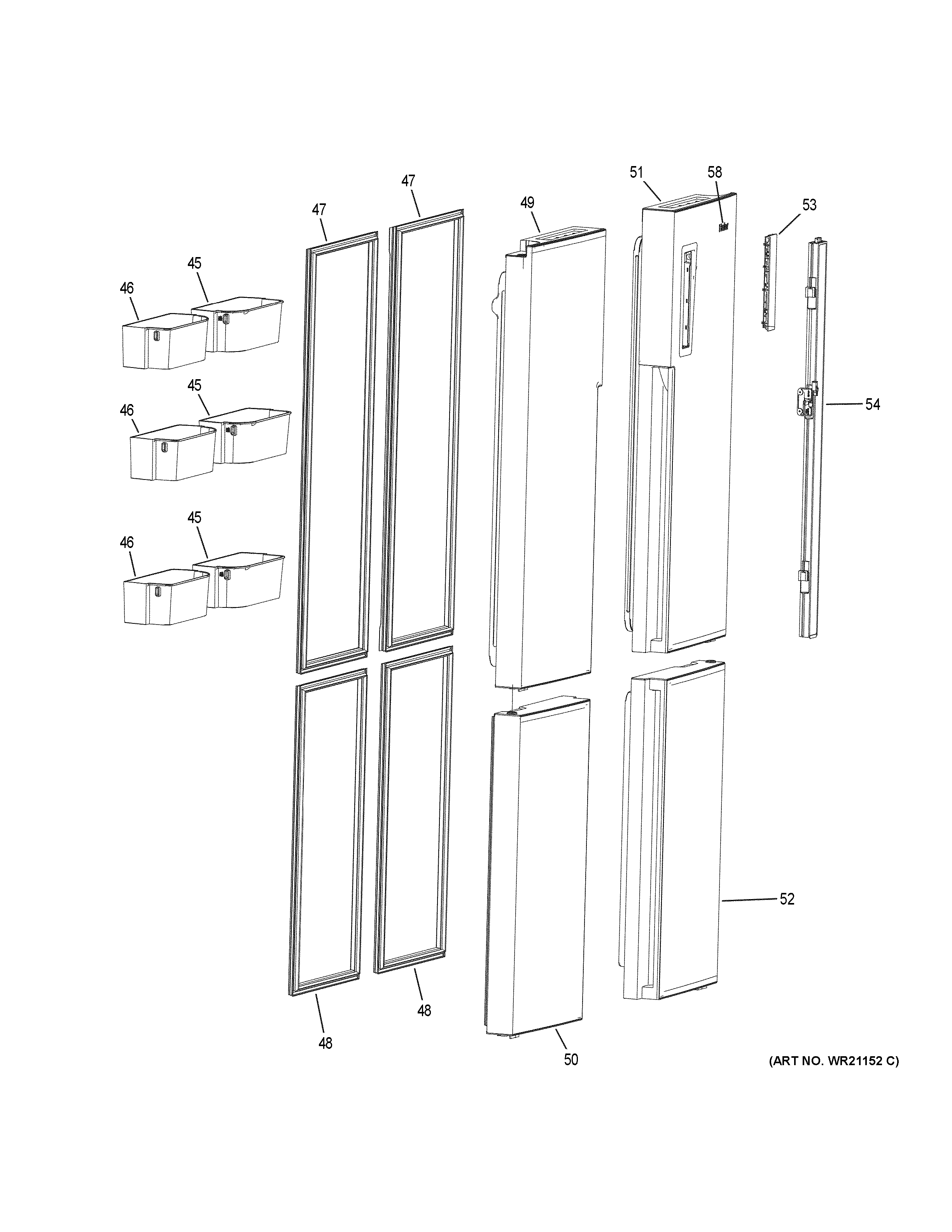 Official Haier HRQ16N3BGS bottom-mount refrigerator parts | Sears ...