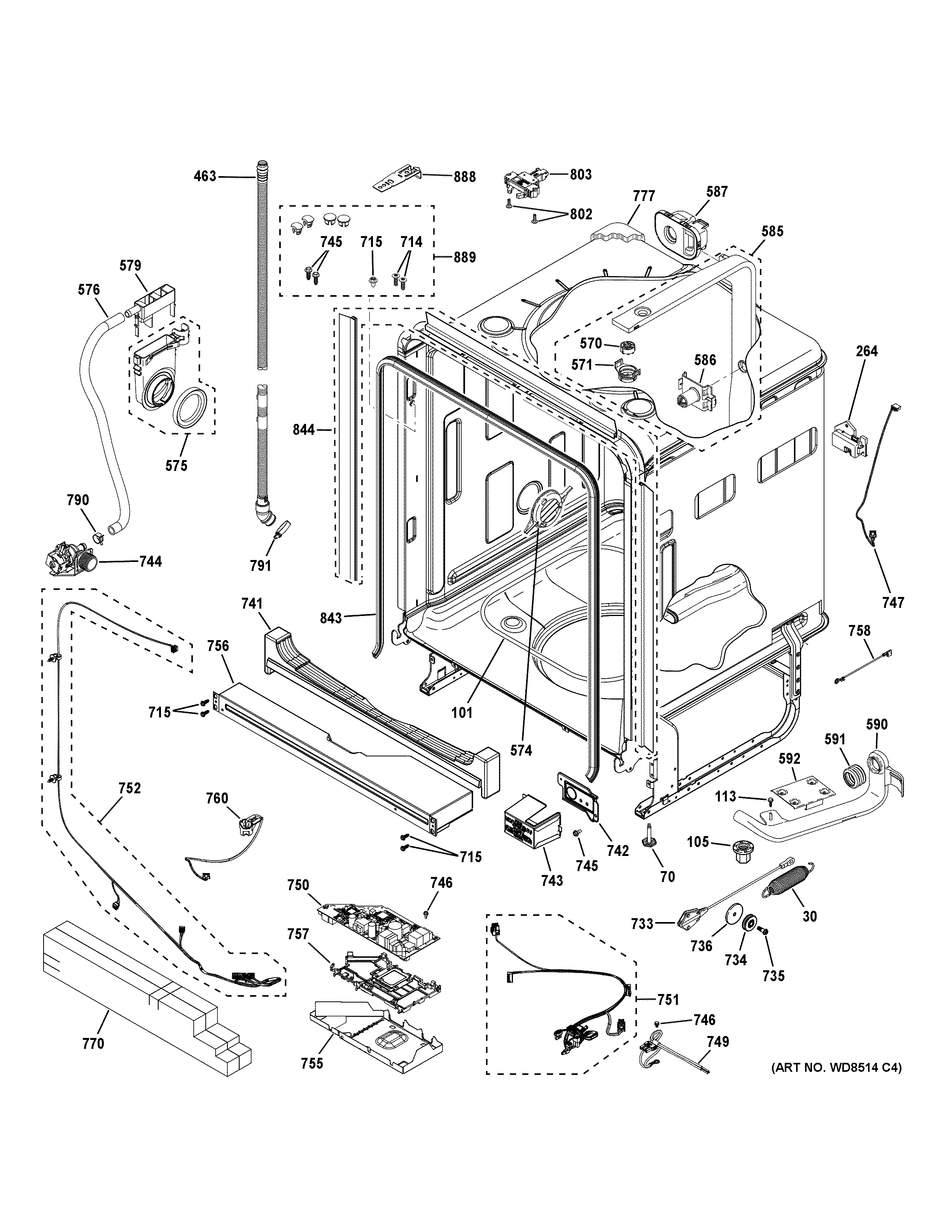 Official GE PDT795SYV1FS dishwasher parts | Sears PartsDirect