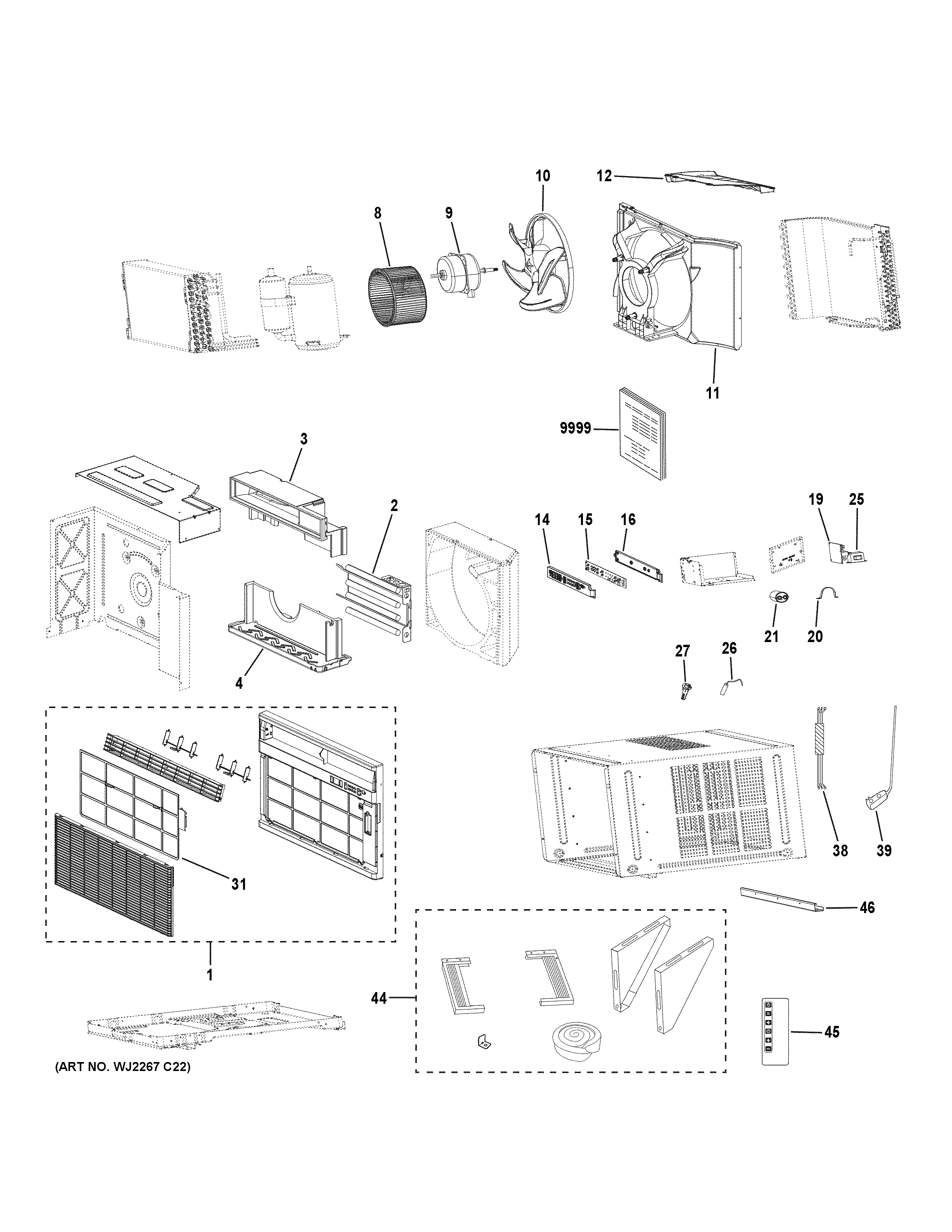 GE AWGH24WWF1 room air conditioner Parts | Diagrams | Sears PartsDirect