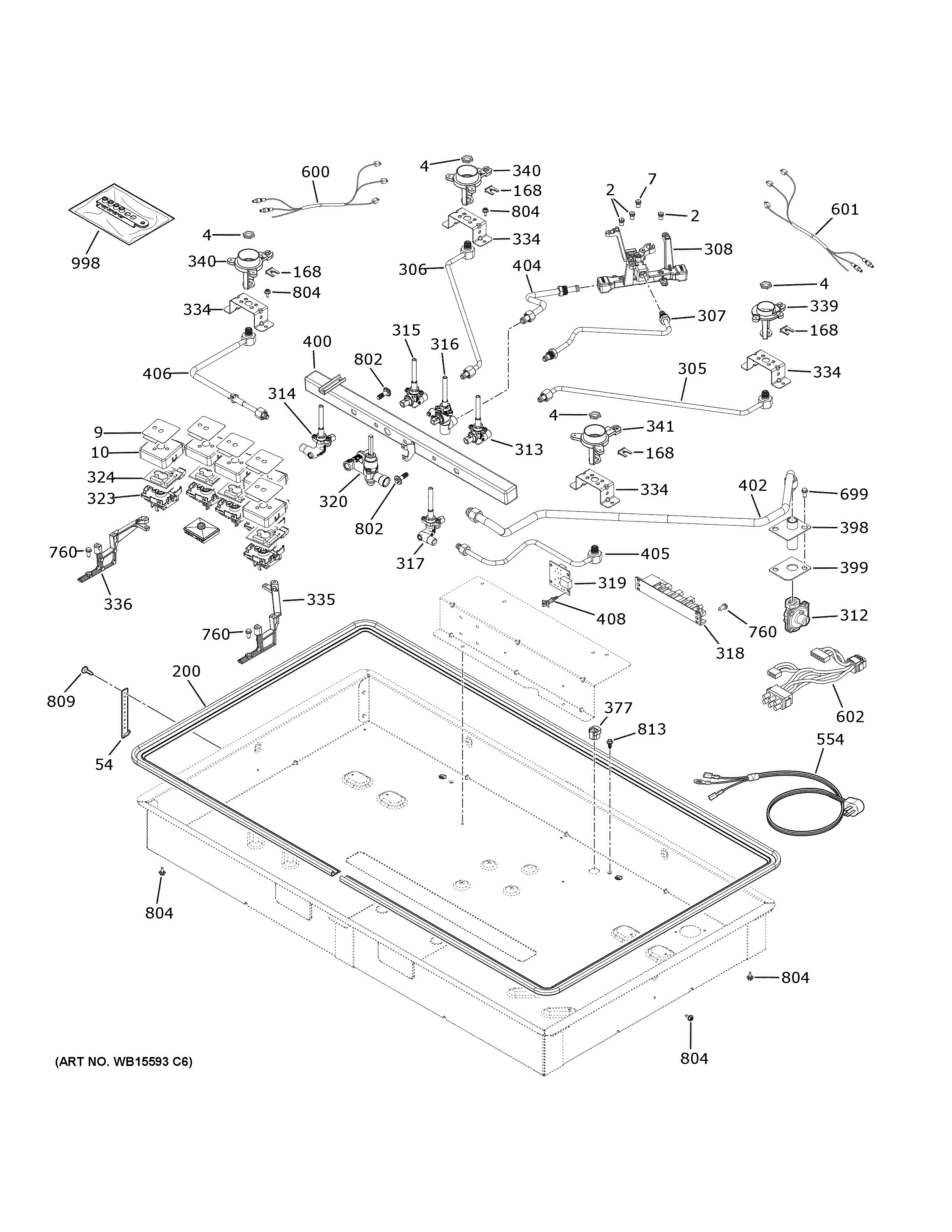 GE CGP95302M3S1 gas cooktop Parts | Diagrams | Sears PartsDirect