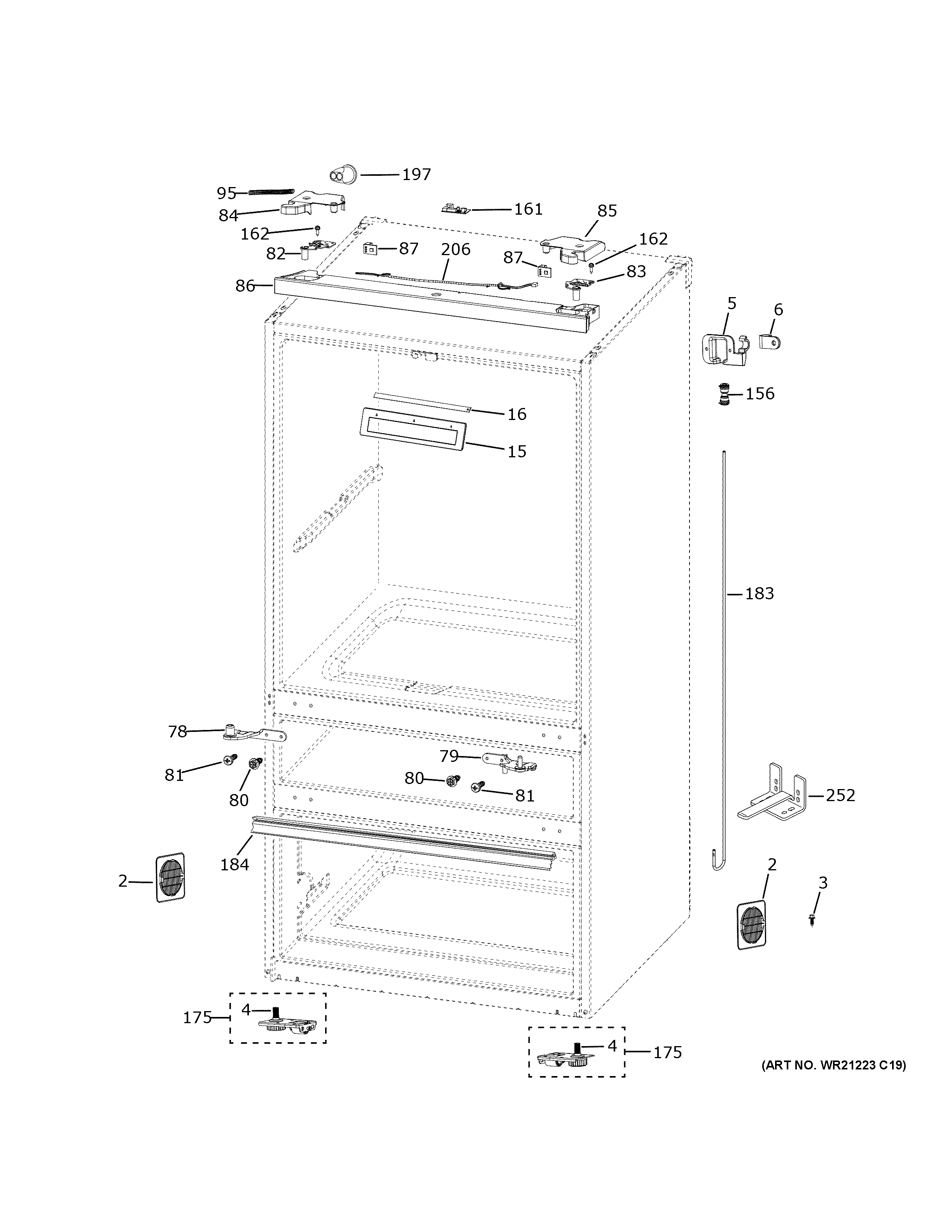 Official GE CJE23DP2WBS1 bottom-mount refrigerator parts | Sears ...