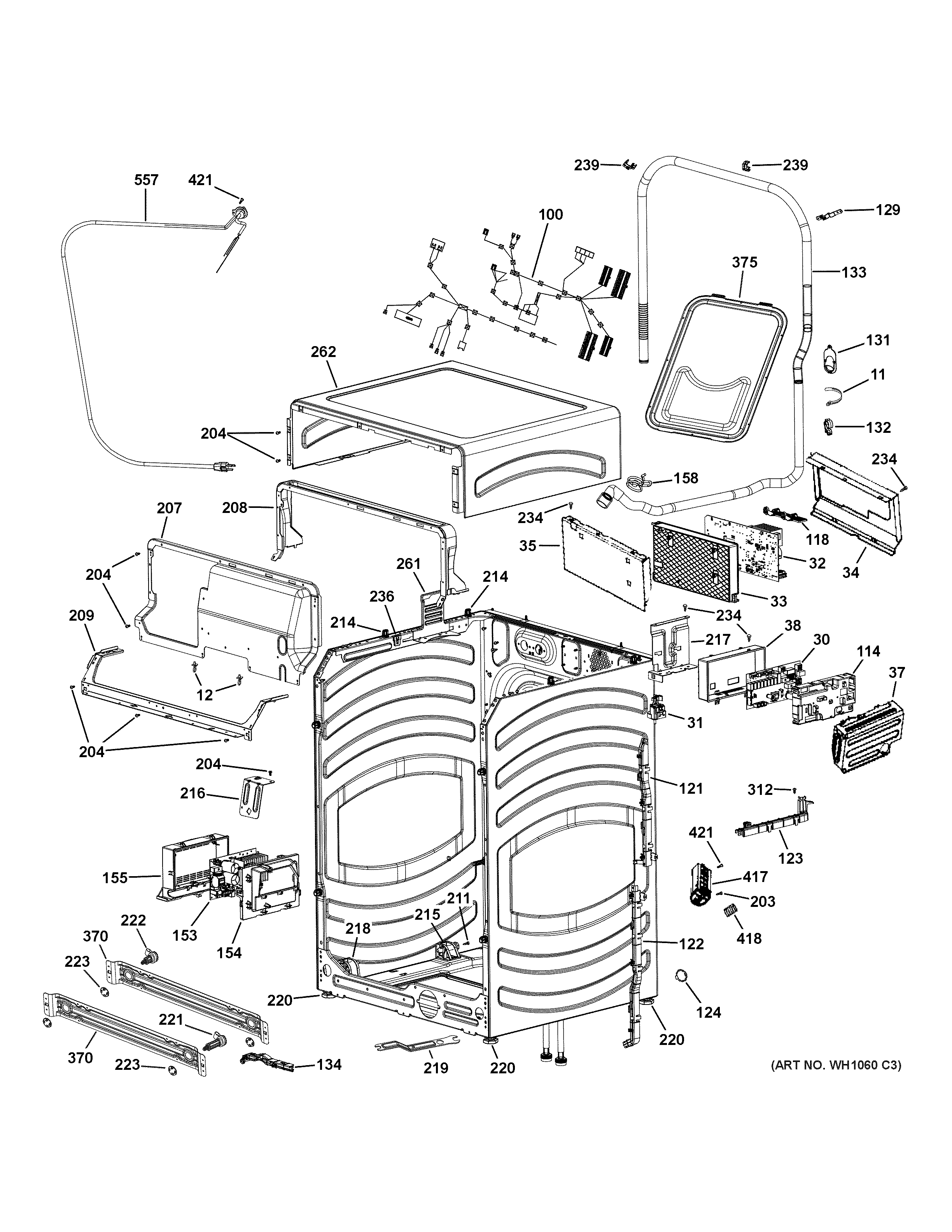 Official GE PFQ83HSHW0WW stacked laundry center parts | Sears PartsDirect