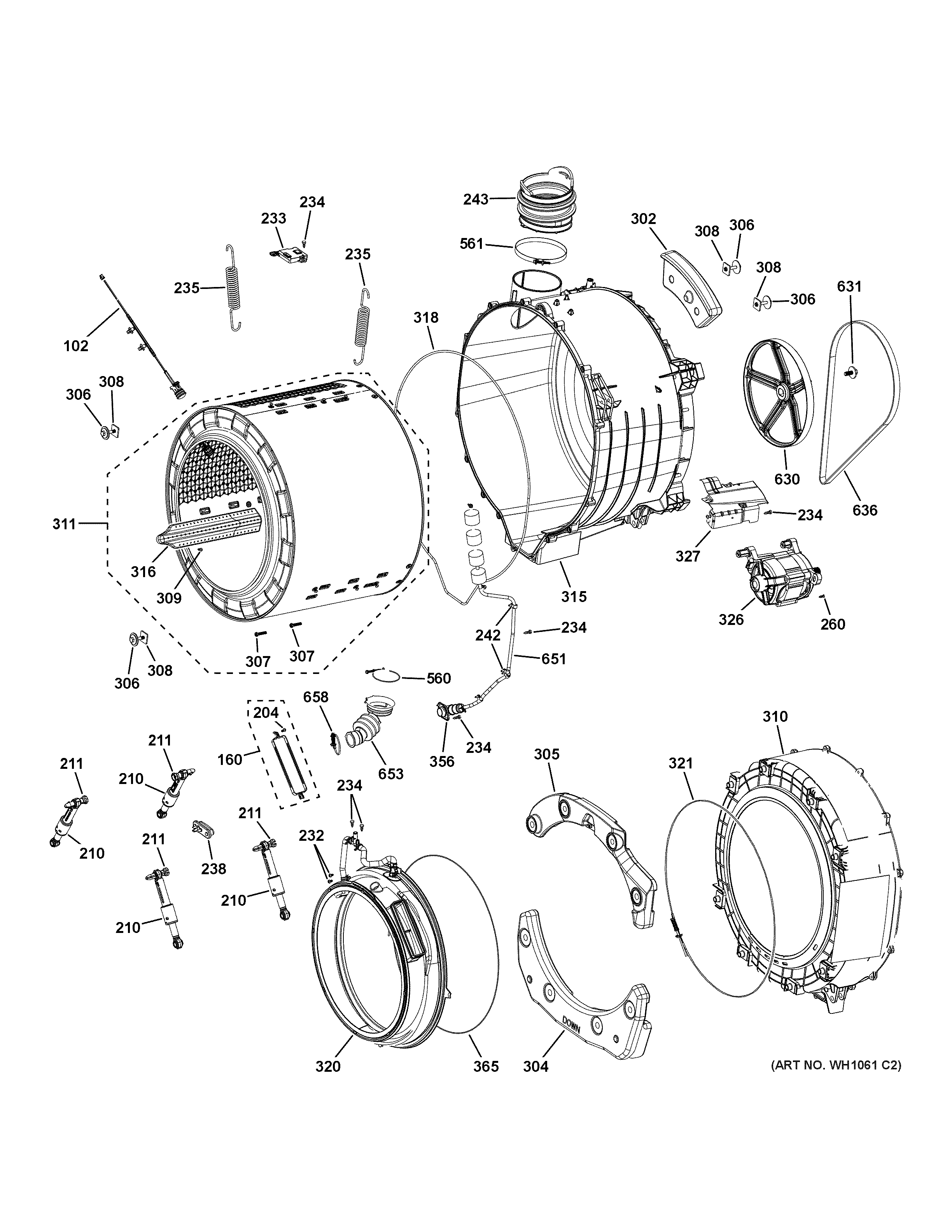 Official GE PFQ97HSPV1DS stacked laundry center parts | Sears PartsDirect