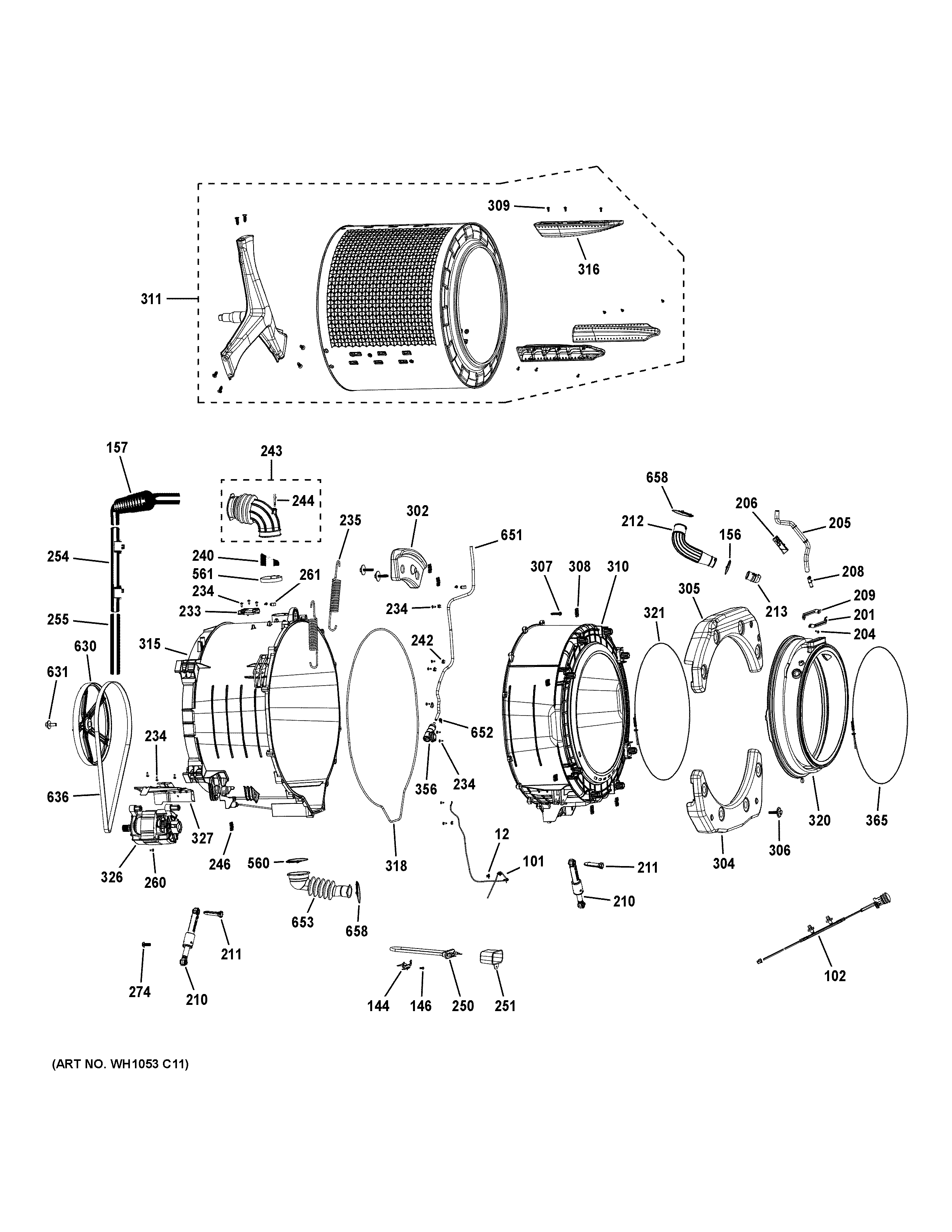 Official GE PFW870SPV0RS washer parts | Sears PartsDirect