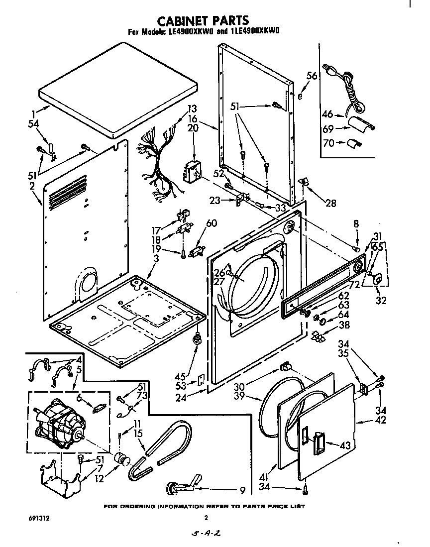 Page - 10 Official Whirlpool LE4900XKW0 dryer parts | Sears PartsDirect