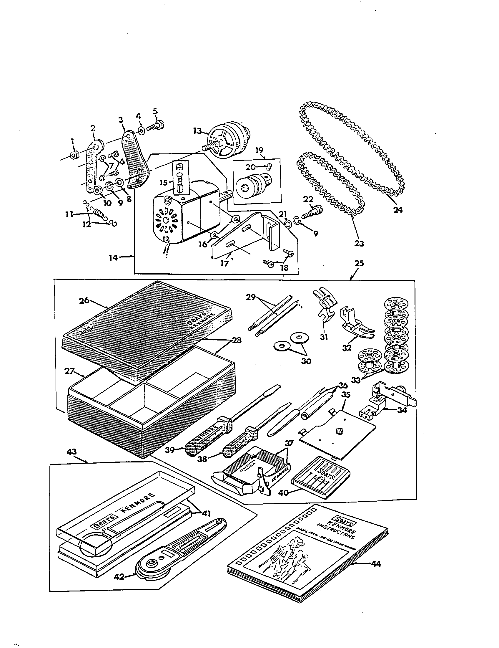 Official Kenmore 15814001 mechanical sewing machine parts | Sears ...