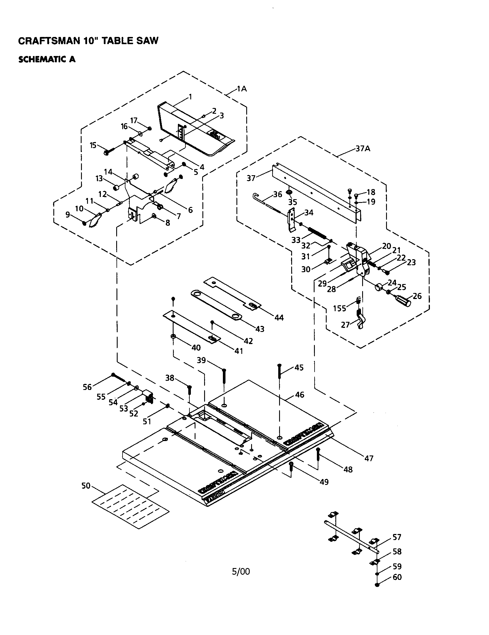 Official Craftsman 137218780 table saw parts | Sears PartsDirect