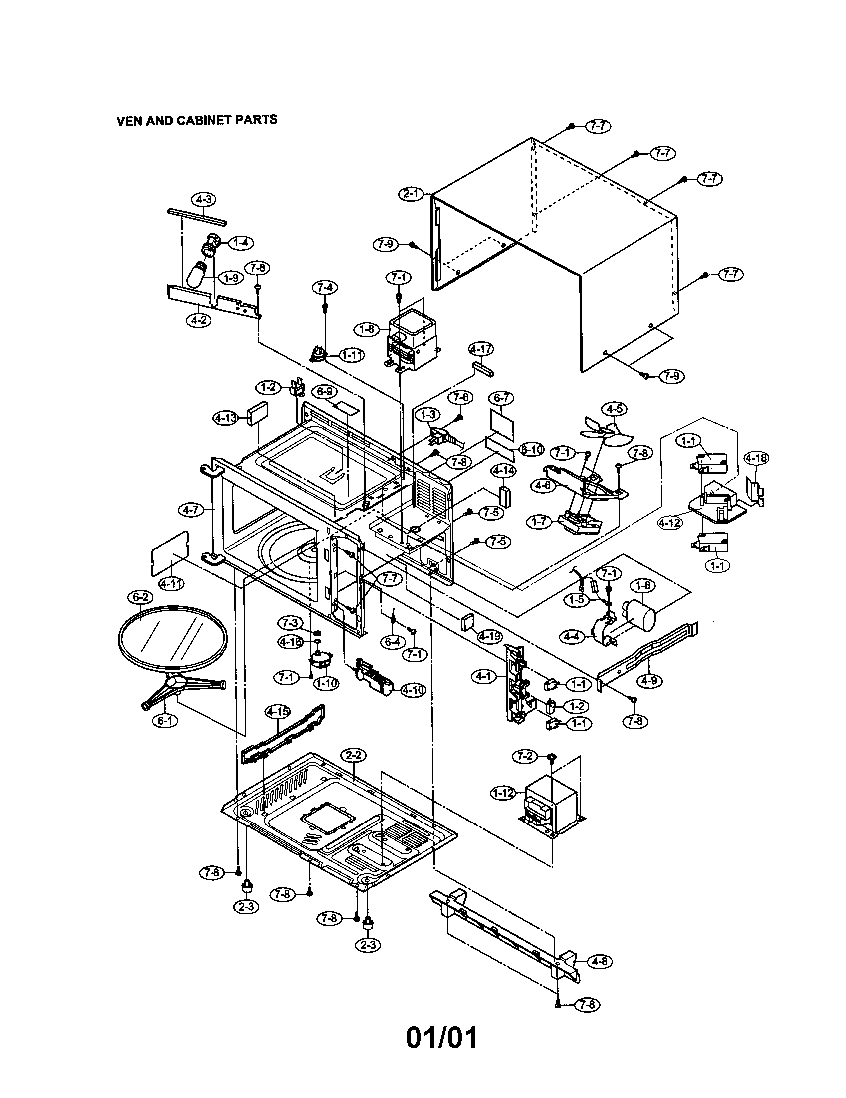 Page - 7 Official Sharp R-230AW countertop microwave parts | Sears ...