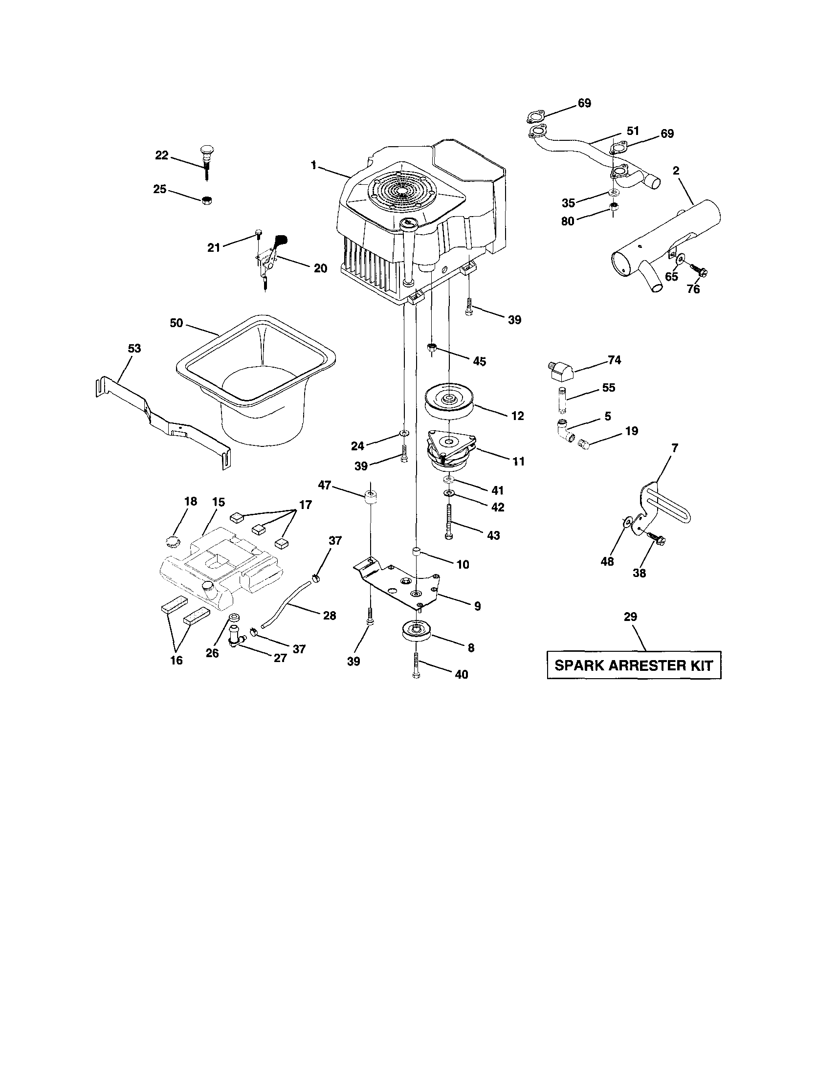 Page - 52 Official Poulan PRGT20H50A front-engine lawn tractor parts ...