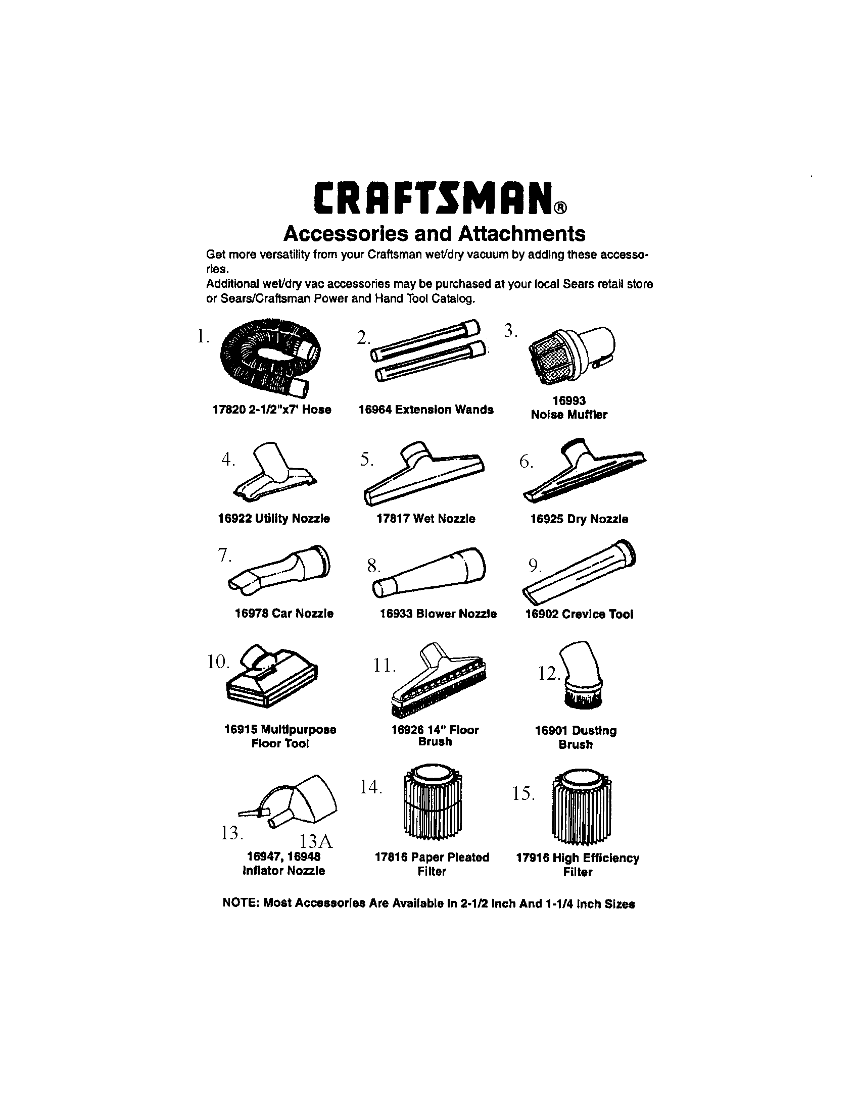 Official Craftsman 113170370 wet/dry vacuum parts | Sears PartsDirect