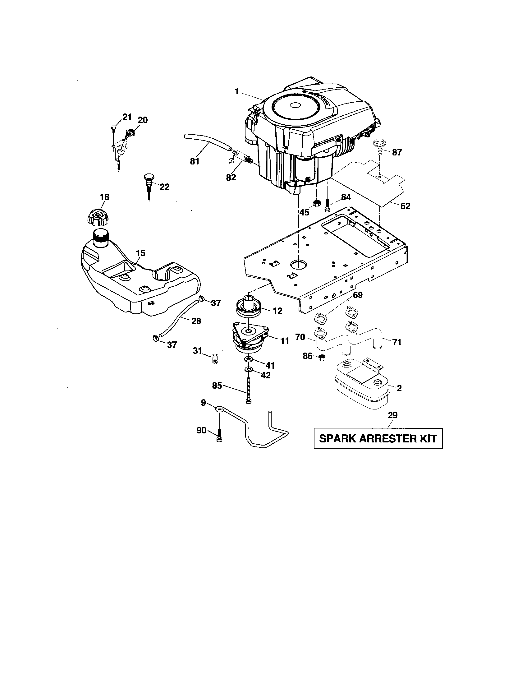 Official Craftsman 917276921 front-engine lawn tractor parts | Sears ...