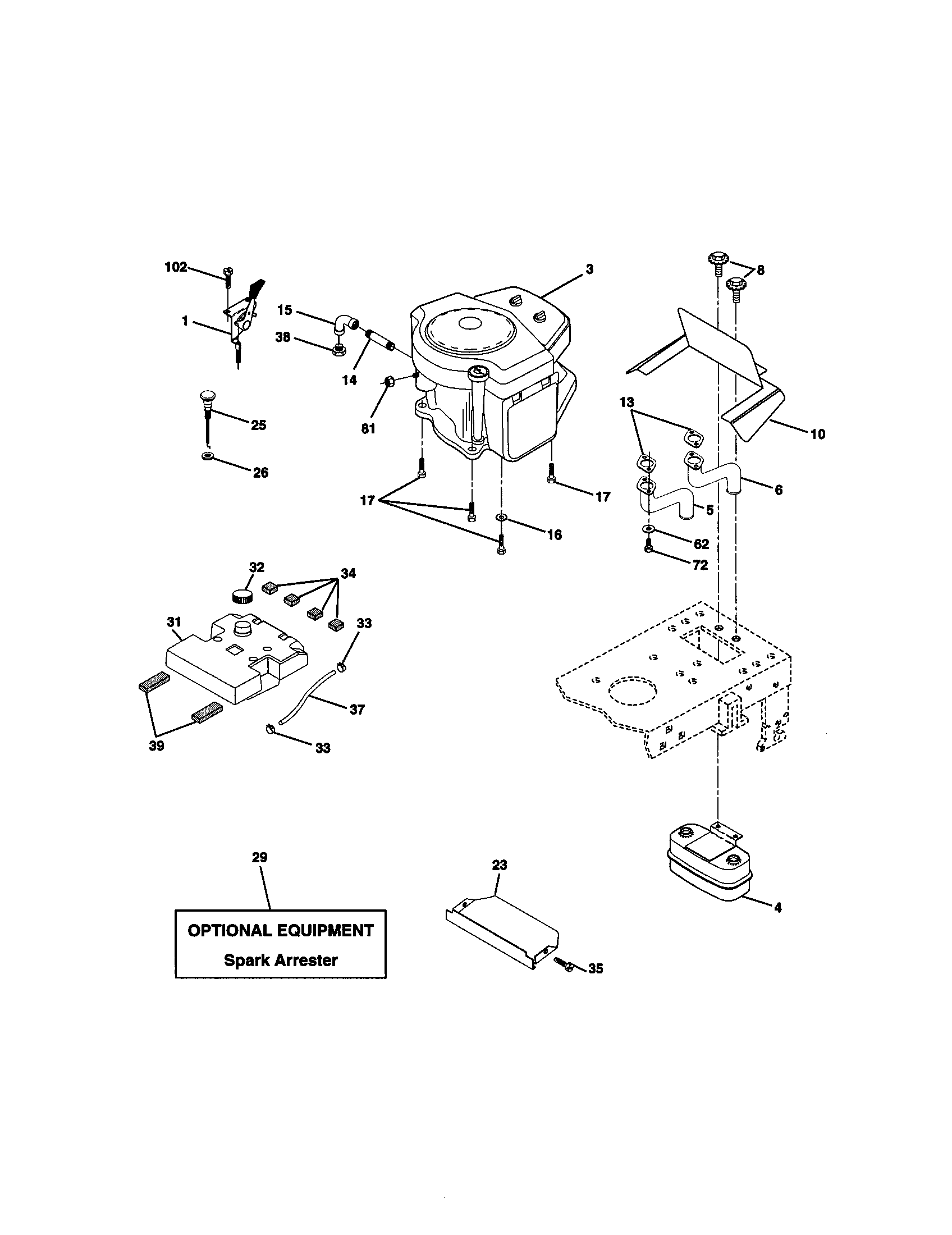 Official Craftsman 917272140 front-engine lawn tractor parts | Sears ...