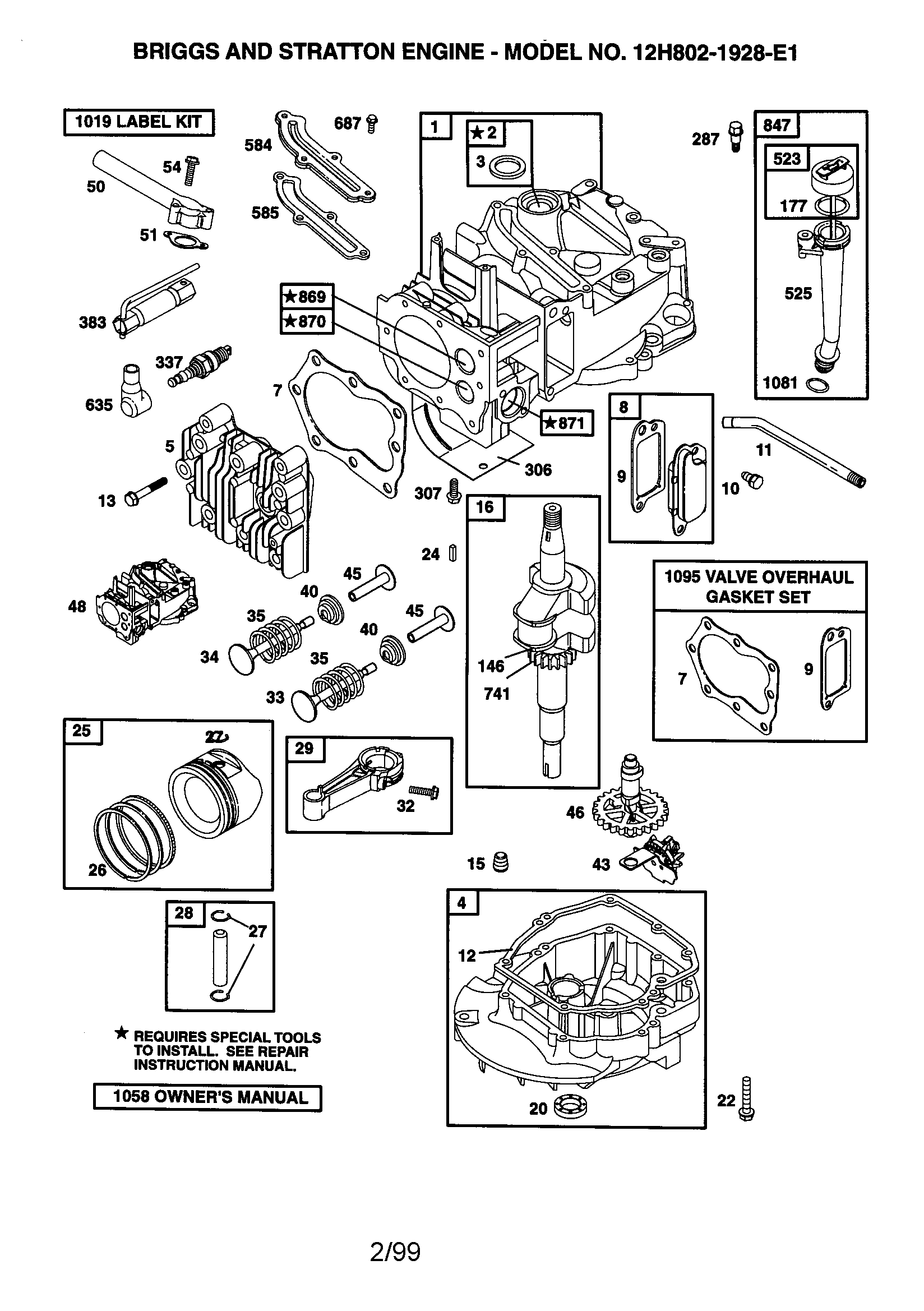 Page - 9 Official Briggs & Stratton 12H802-1928-E1 lawn & garden engine ...
