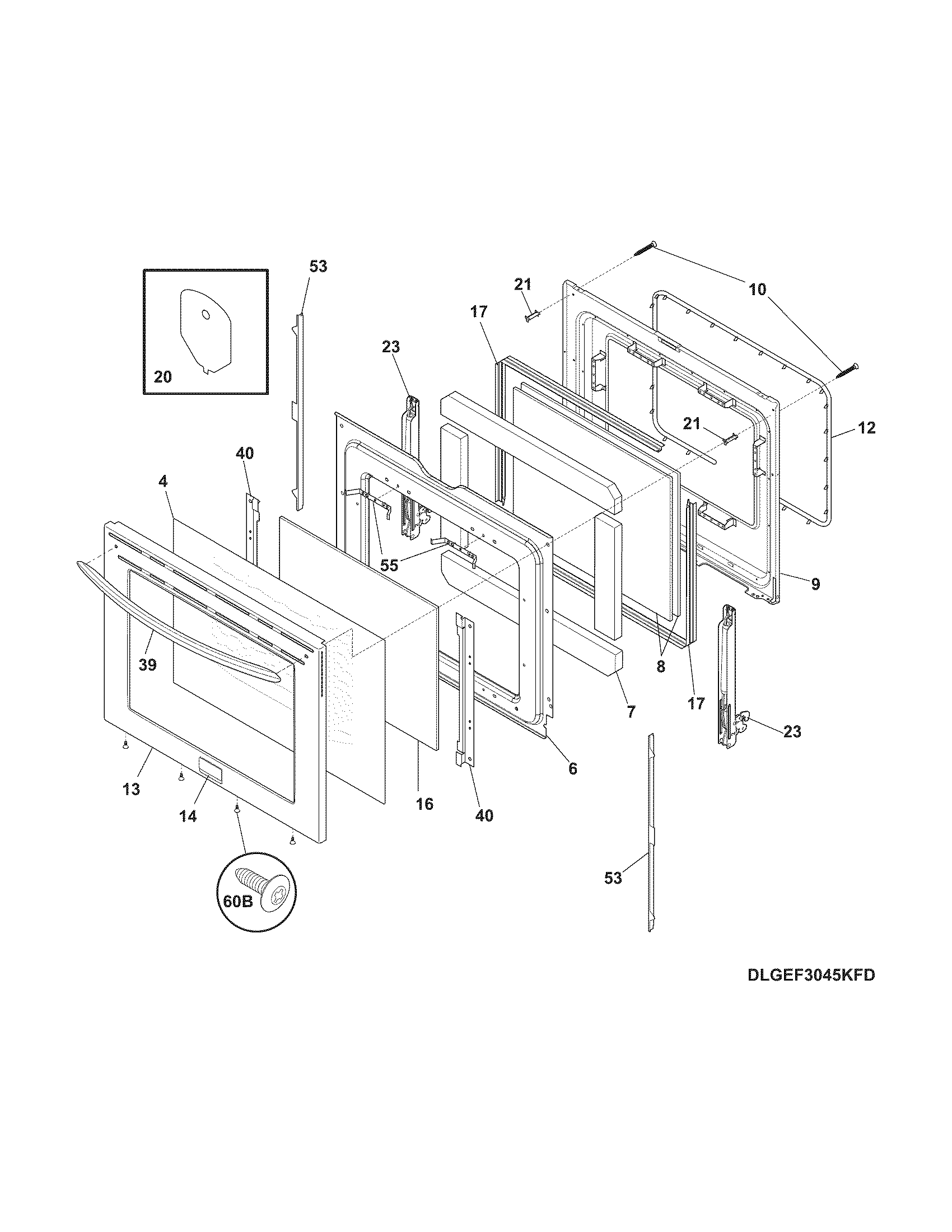 Official Frigidaire LGEF3045KFJ electric range parts | Sears PartsDirect