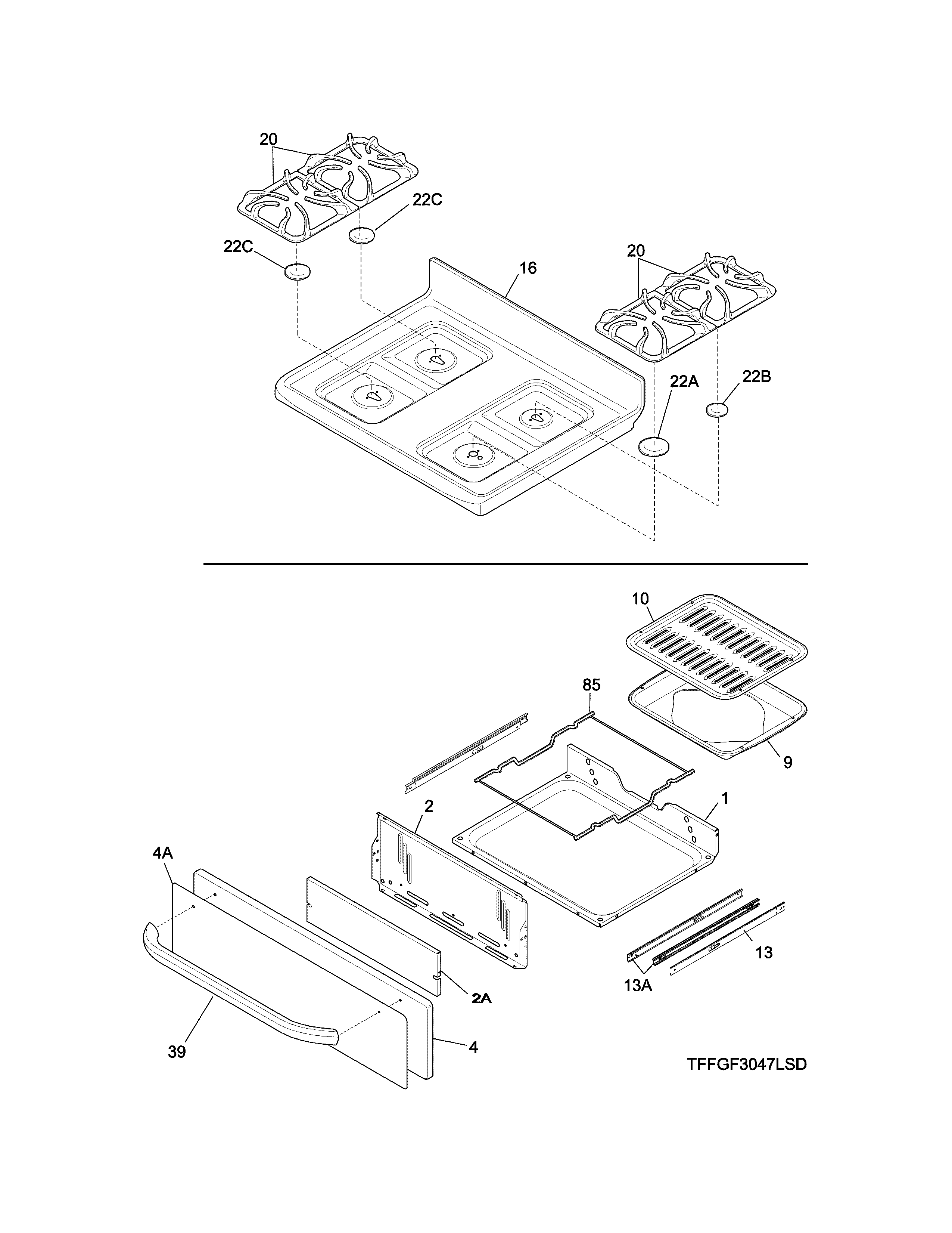 Official Frigidaire FFGF3047LSH gas range parts | Sears PartsDirect