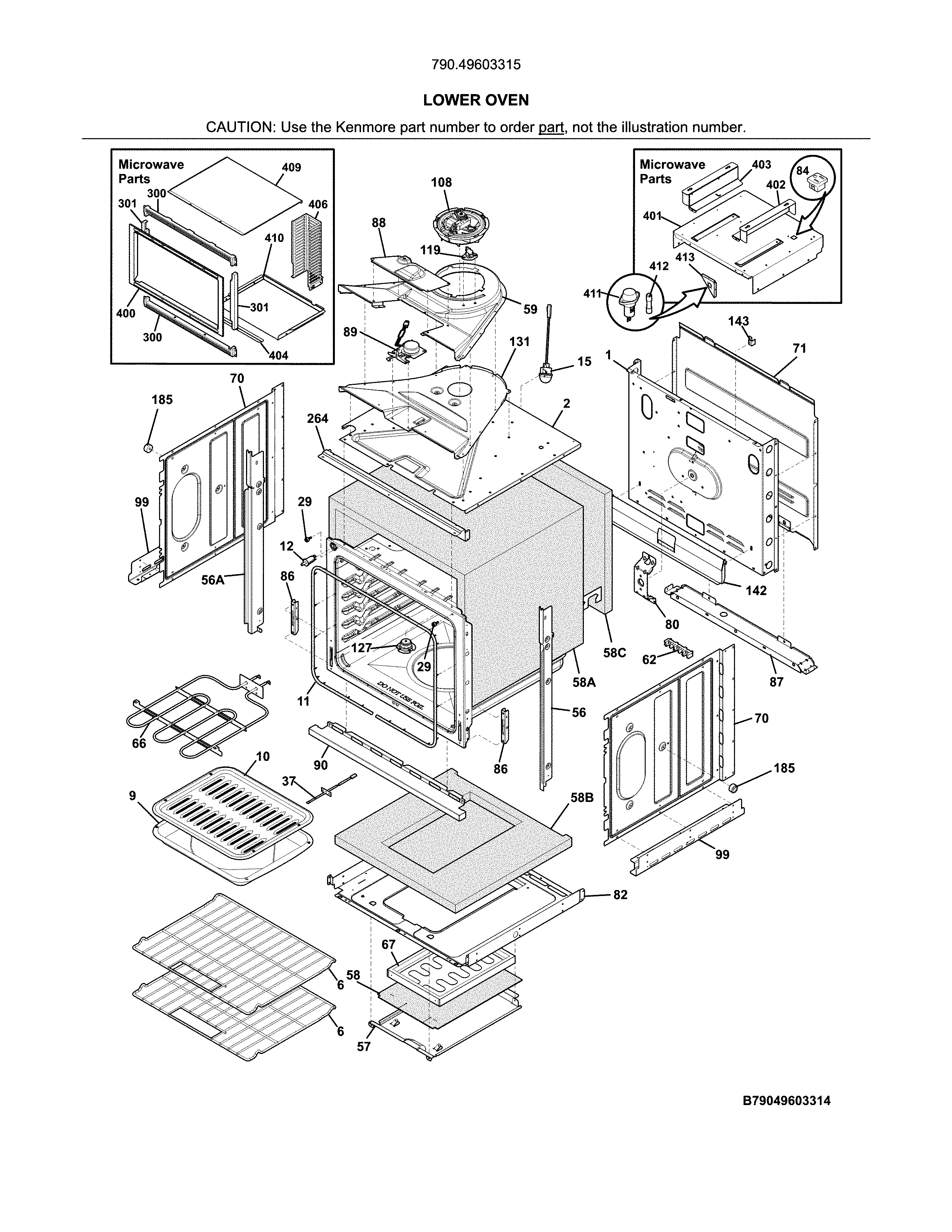 Page - 12 Official Kenmore 79049603315 wall oven/microwave combo parts ...