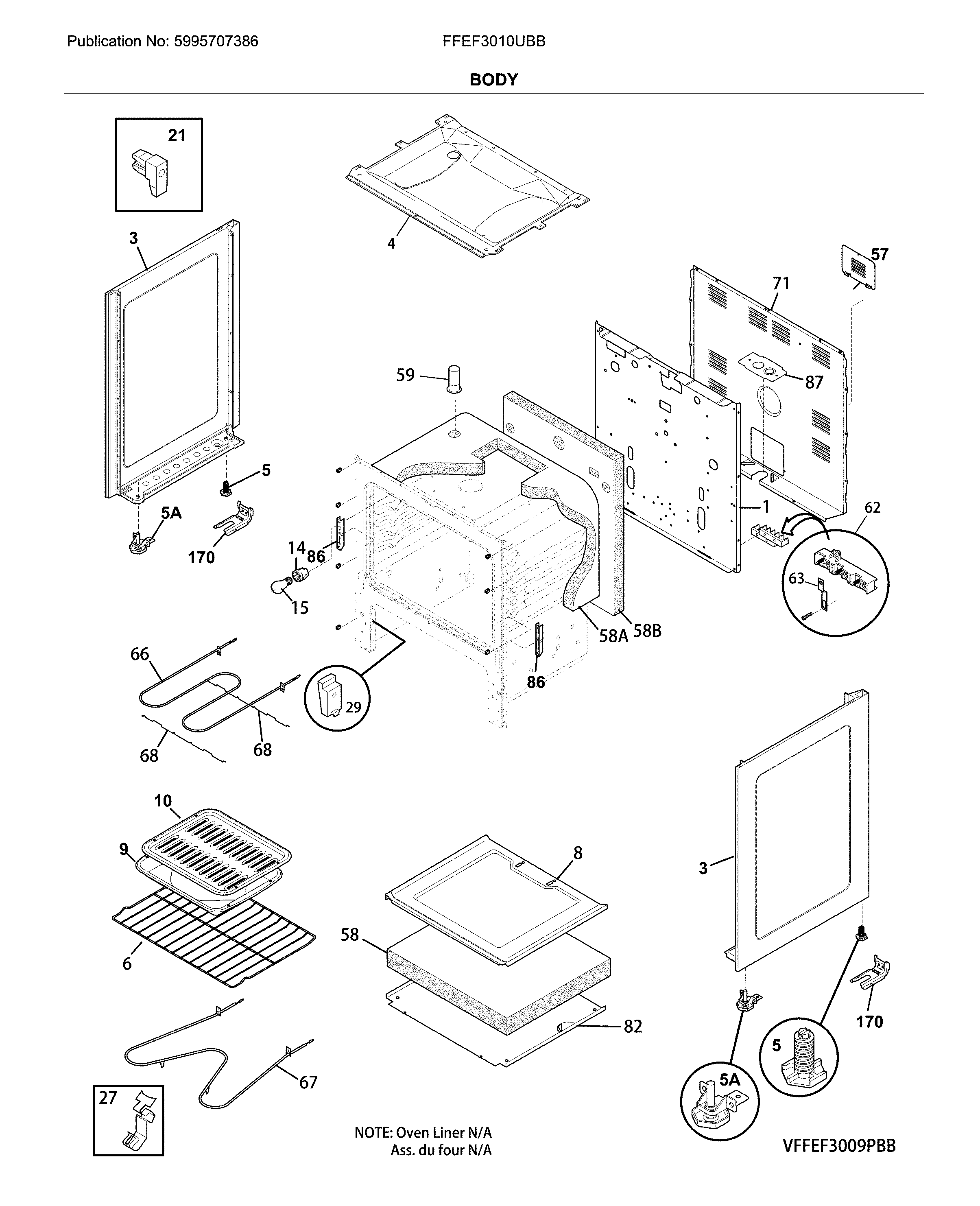 Page - 8 Official Frigidaire FFEF3010UBB electric range parts | Sears ...
