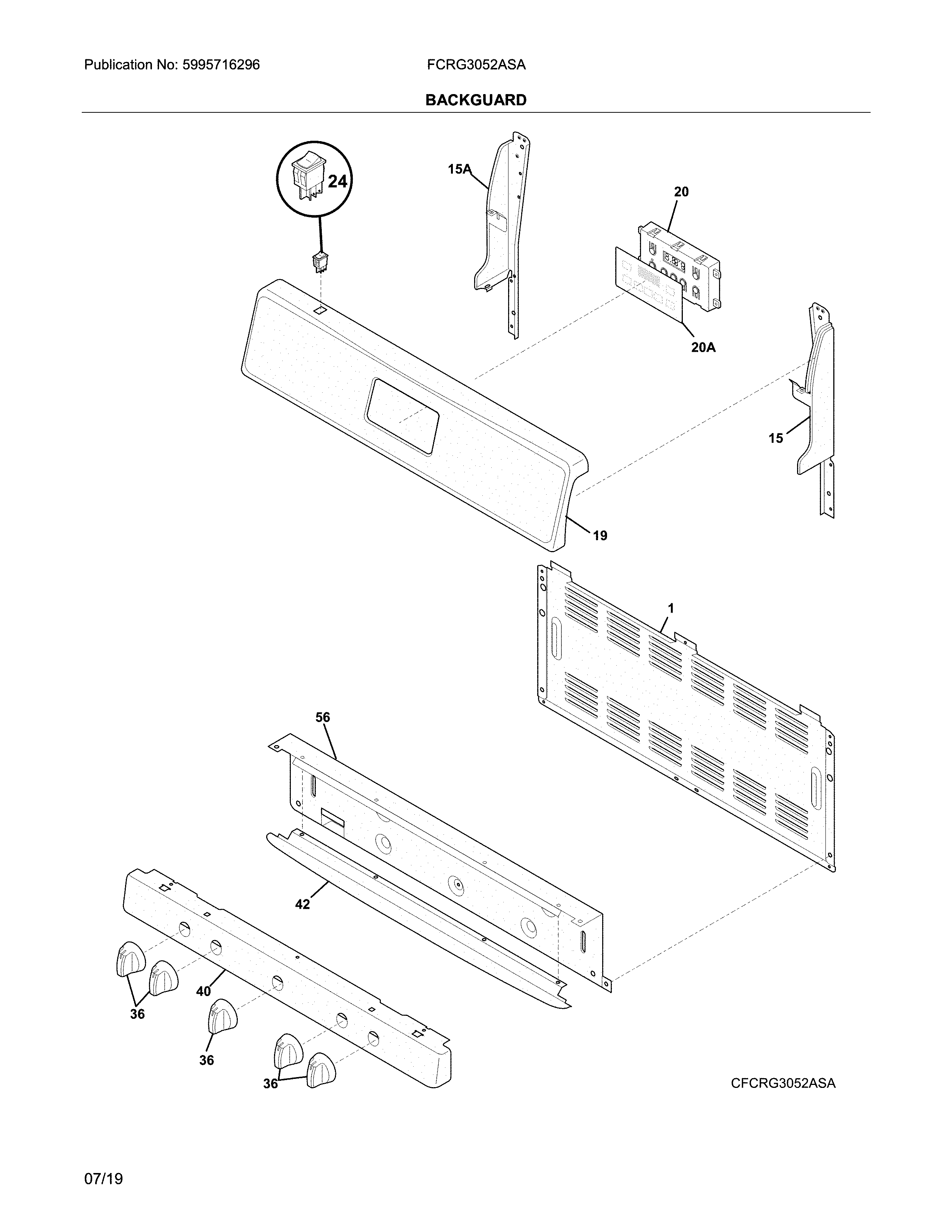 Official Frigidaire FCRG3052ASA gas range parts | Sears PartsDirect