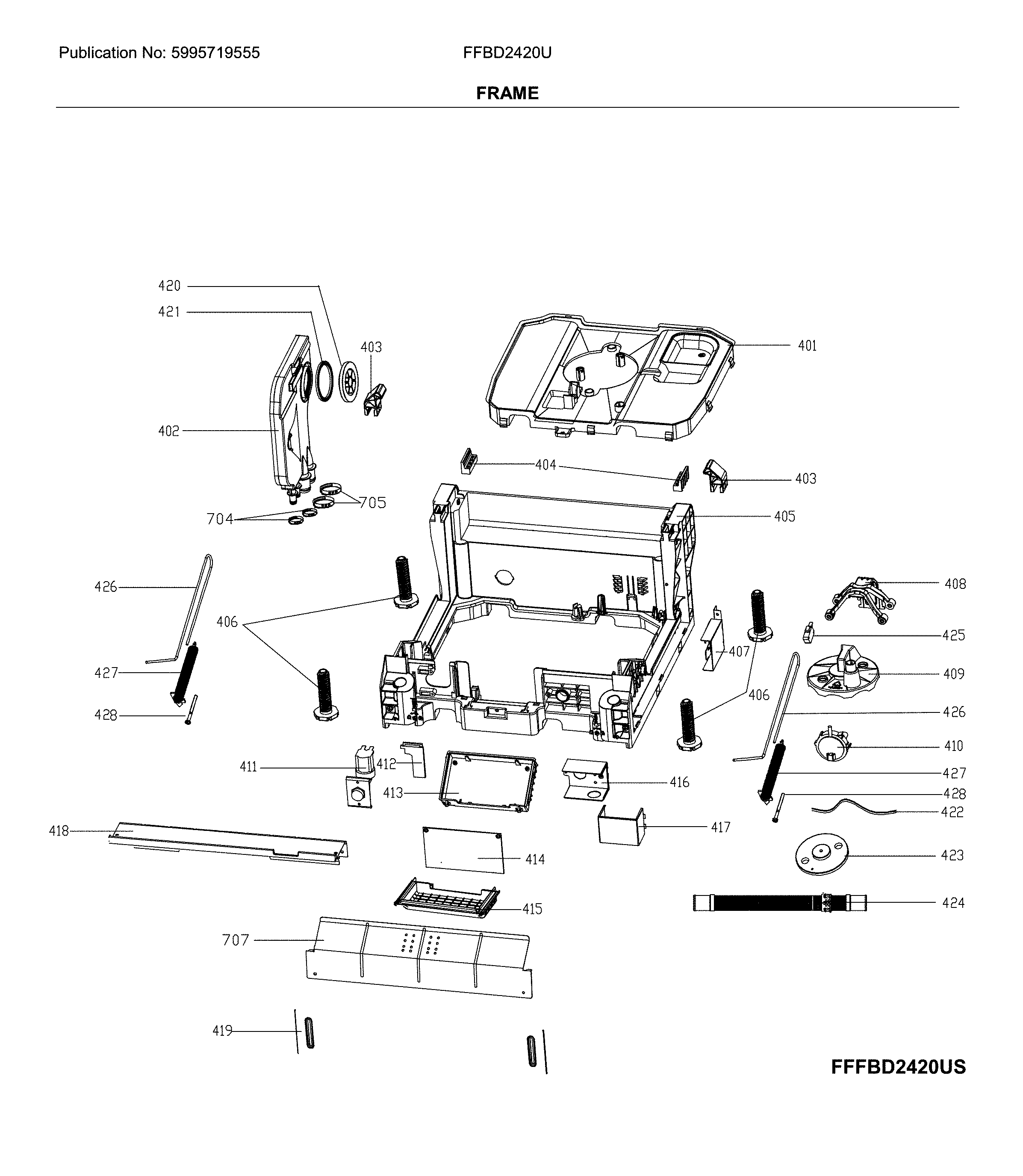 Official Frigidaire FFBD2420UB dishwasher parts | Sears PartsDirect