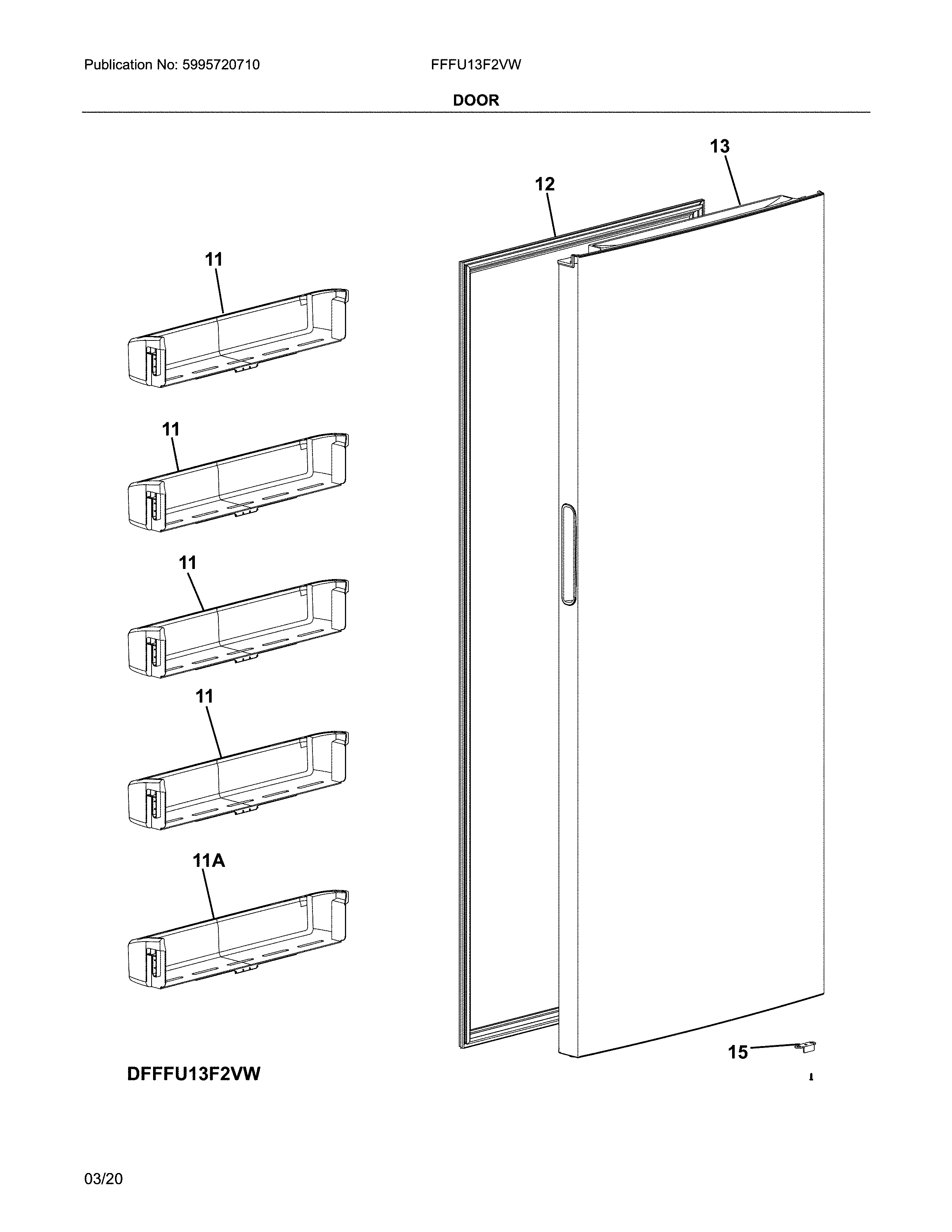 Official Frigidaire FFFU13F2VW upright freezer parts | Sears PartsDirect