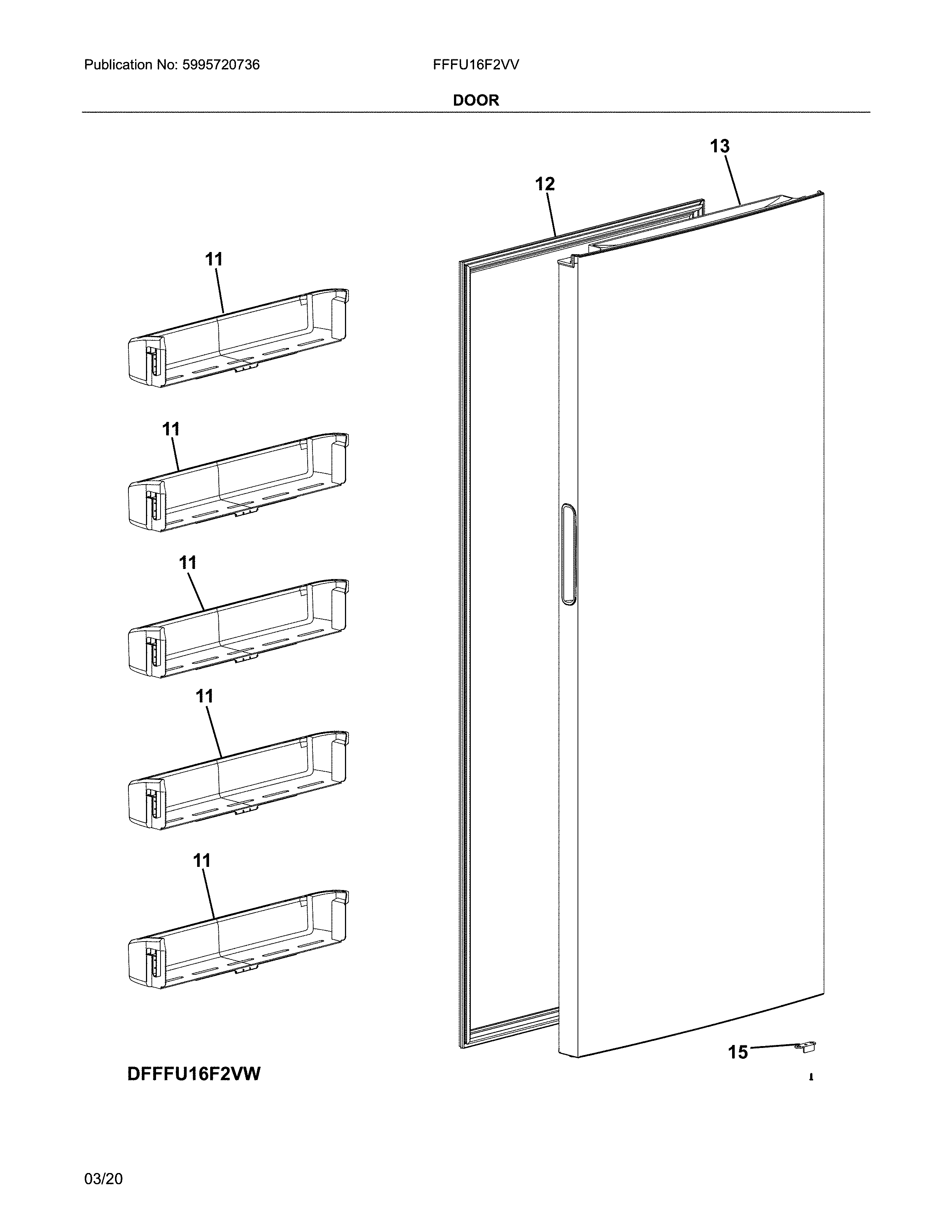 Official Frigidaire FFFU16F2VV upright freezer parts | Sears PartsDirect