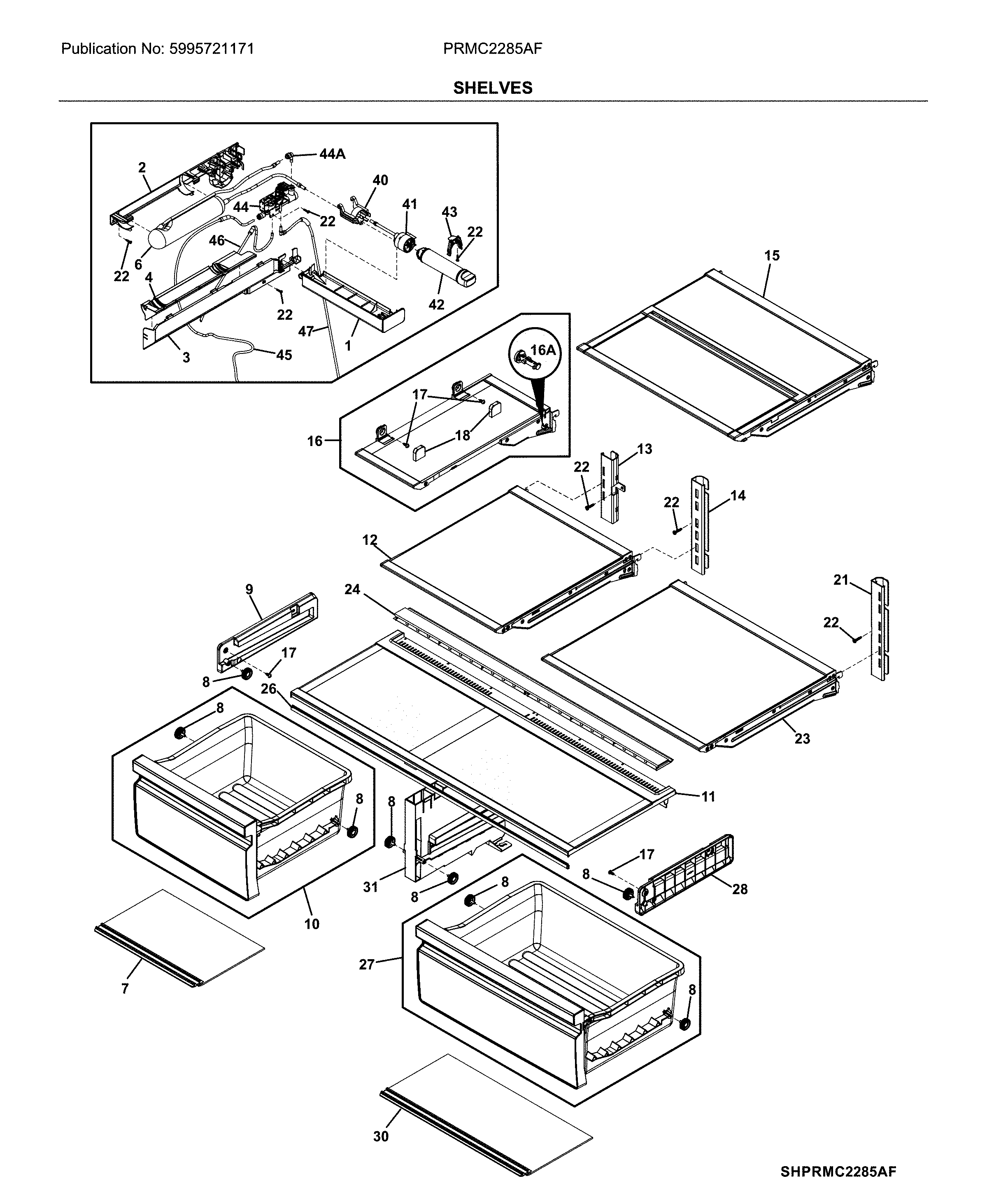 Official Frigidaire PRMC2285AF bottom-mount refrigerator parts | Sears ...