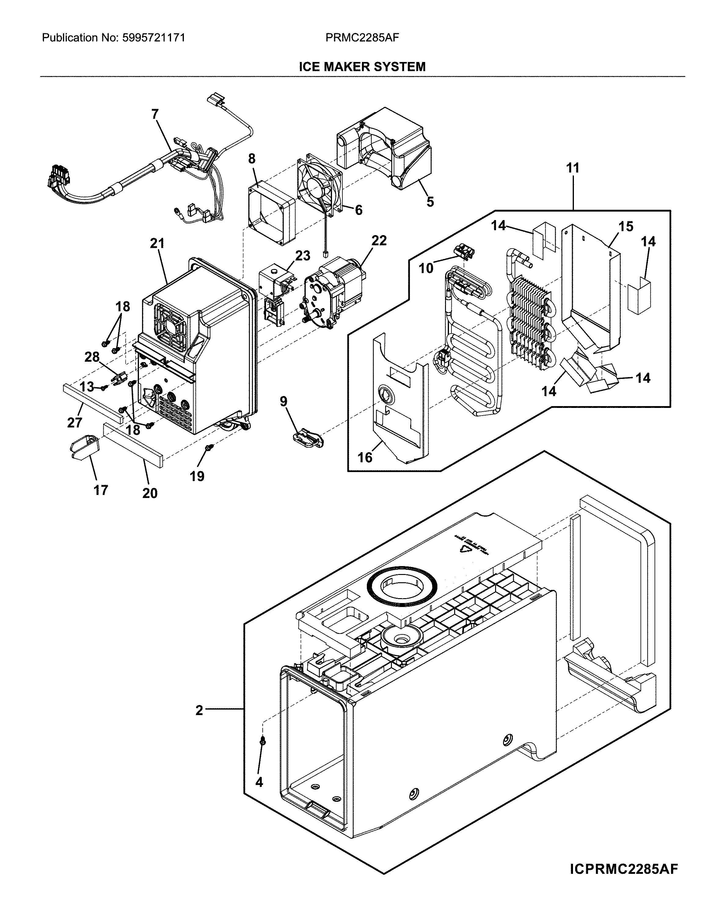 Official Frigidaire PRMC2285AF bottom-mount refrigerator parts | Sears ...