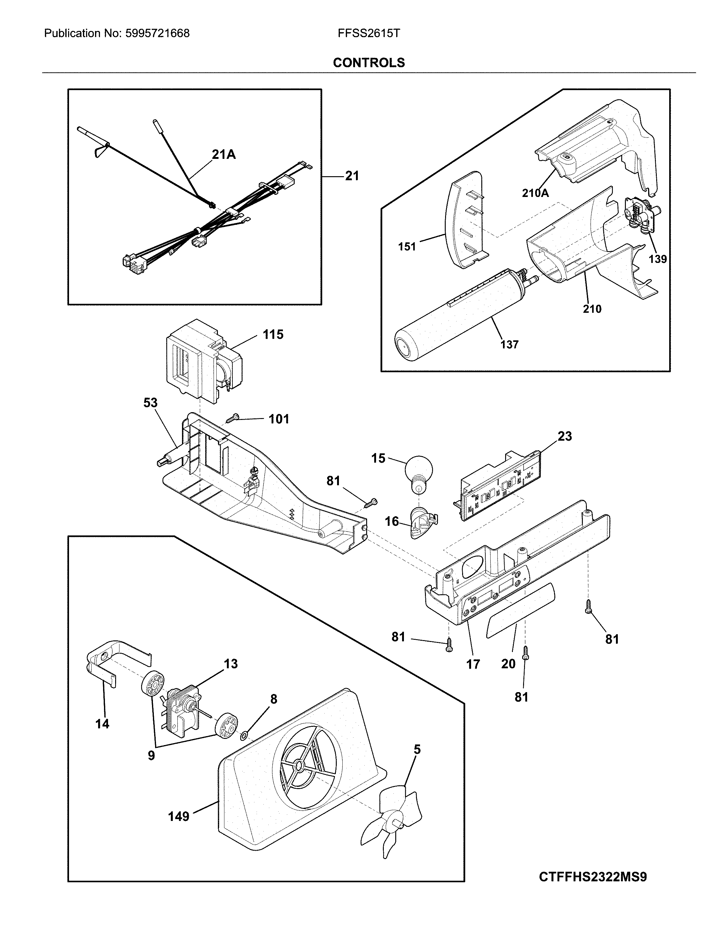 Official Frigidaire FFSS2615TS5 side-by-side refrigerator parts | Sears ...