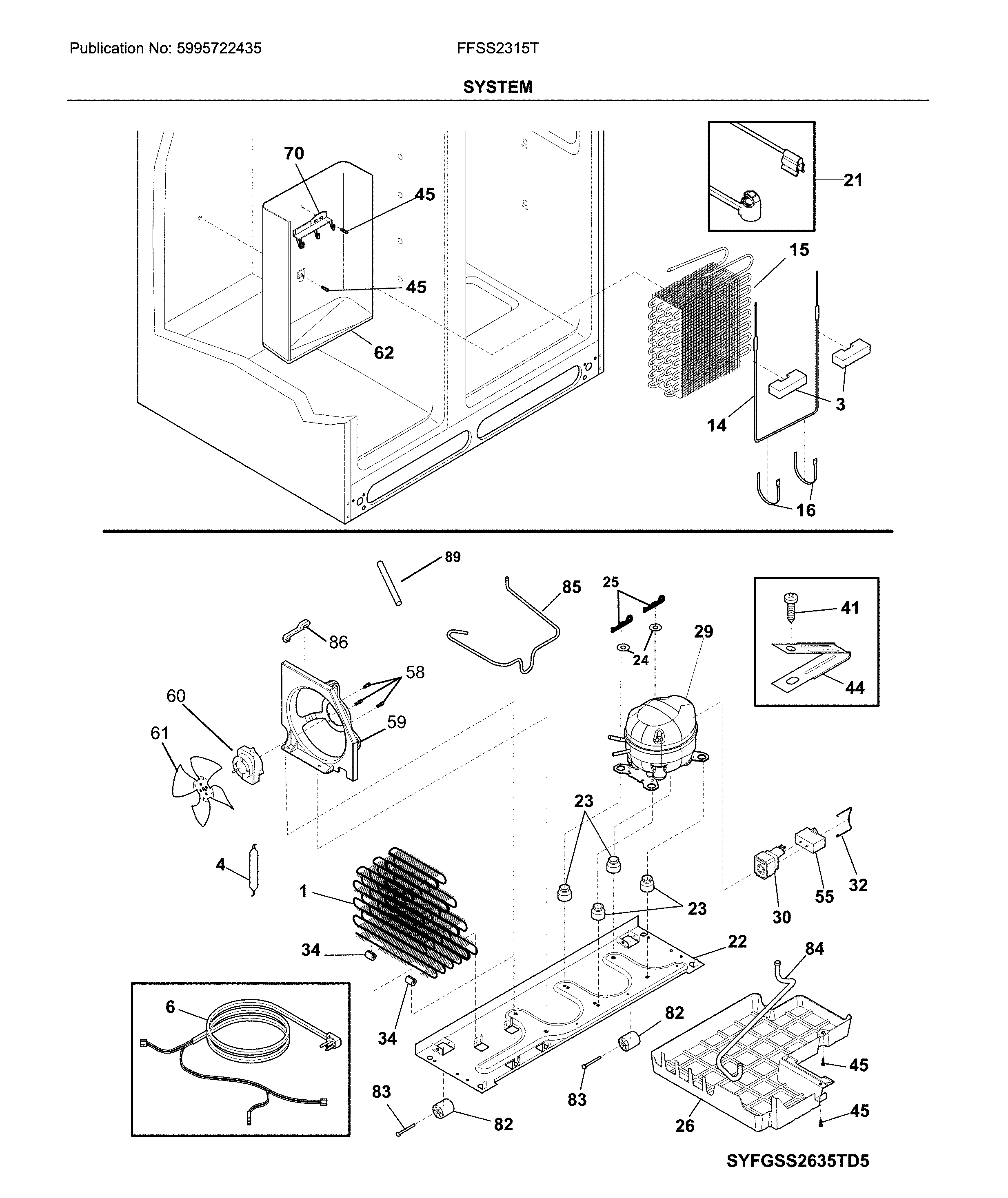 Official Frigidaire FFSS2315TE4 side-by-side refrigerator parts | Sears ...